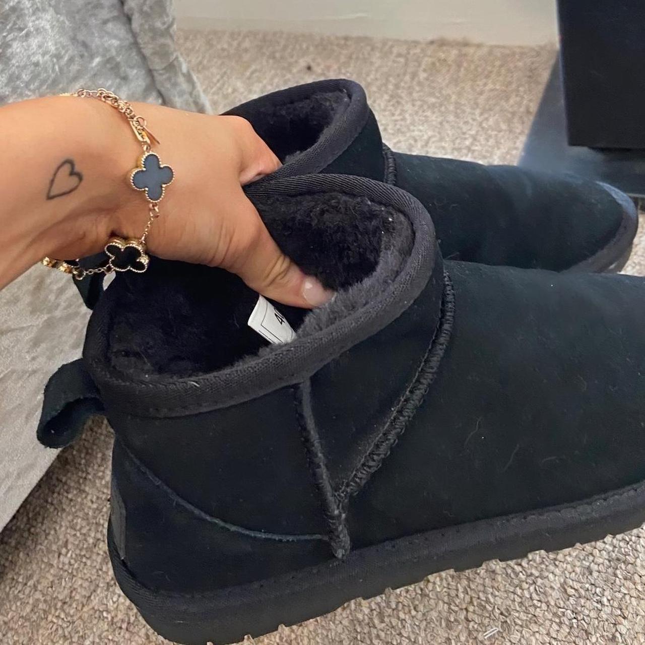 Black uggs, fluffy inside🖤 Can do for cheaper x - Depop