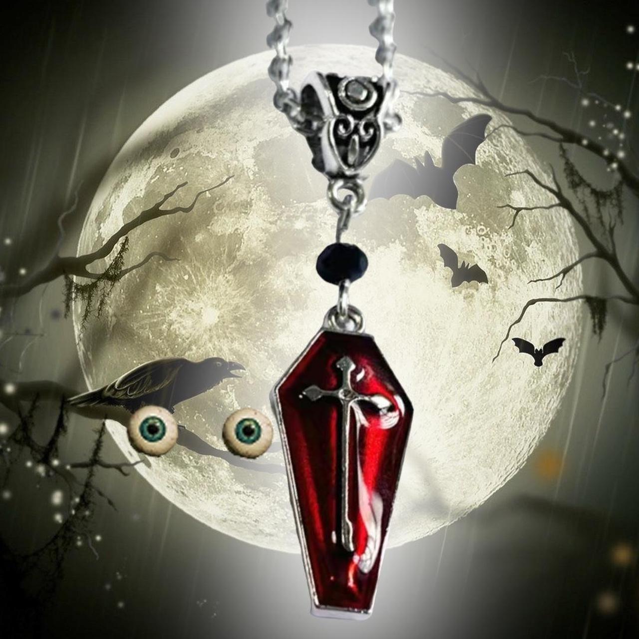 Red Coffin Gothic Vampire Cross pendant 1.5” ... - Depop