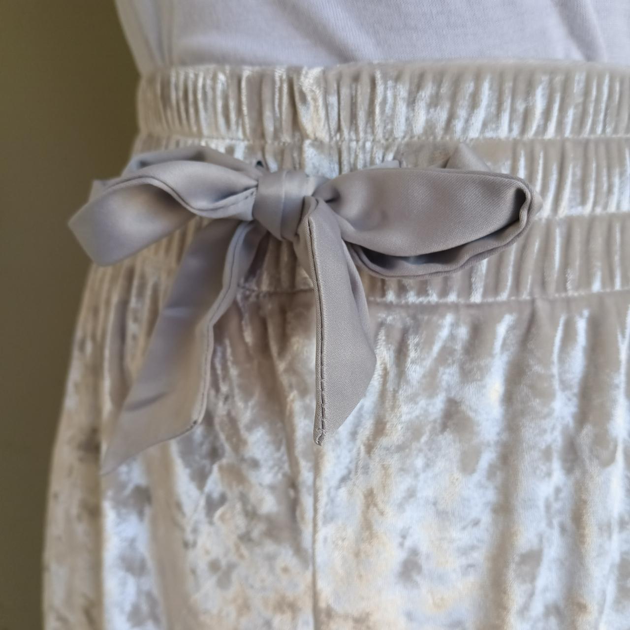 Silver metallic Victoria's Secret sweatpants in size... - Depop