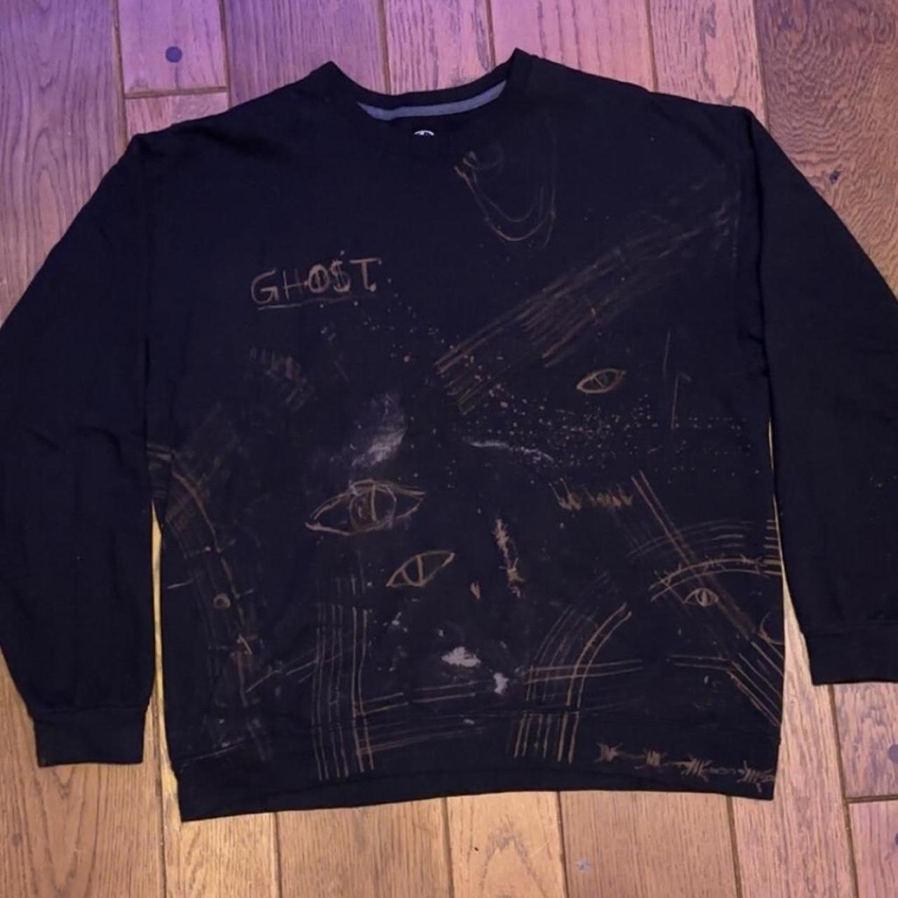 Hand painted bleach sweater. bleach designs, snake,... - Depop