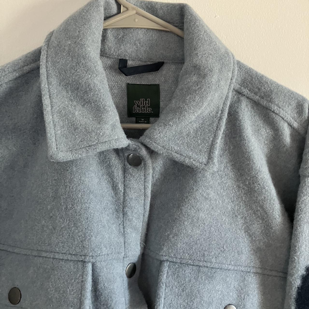 Wool Jacket from Wild Fable Size Large Peace and... - Depop