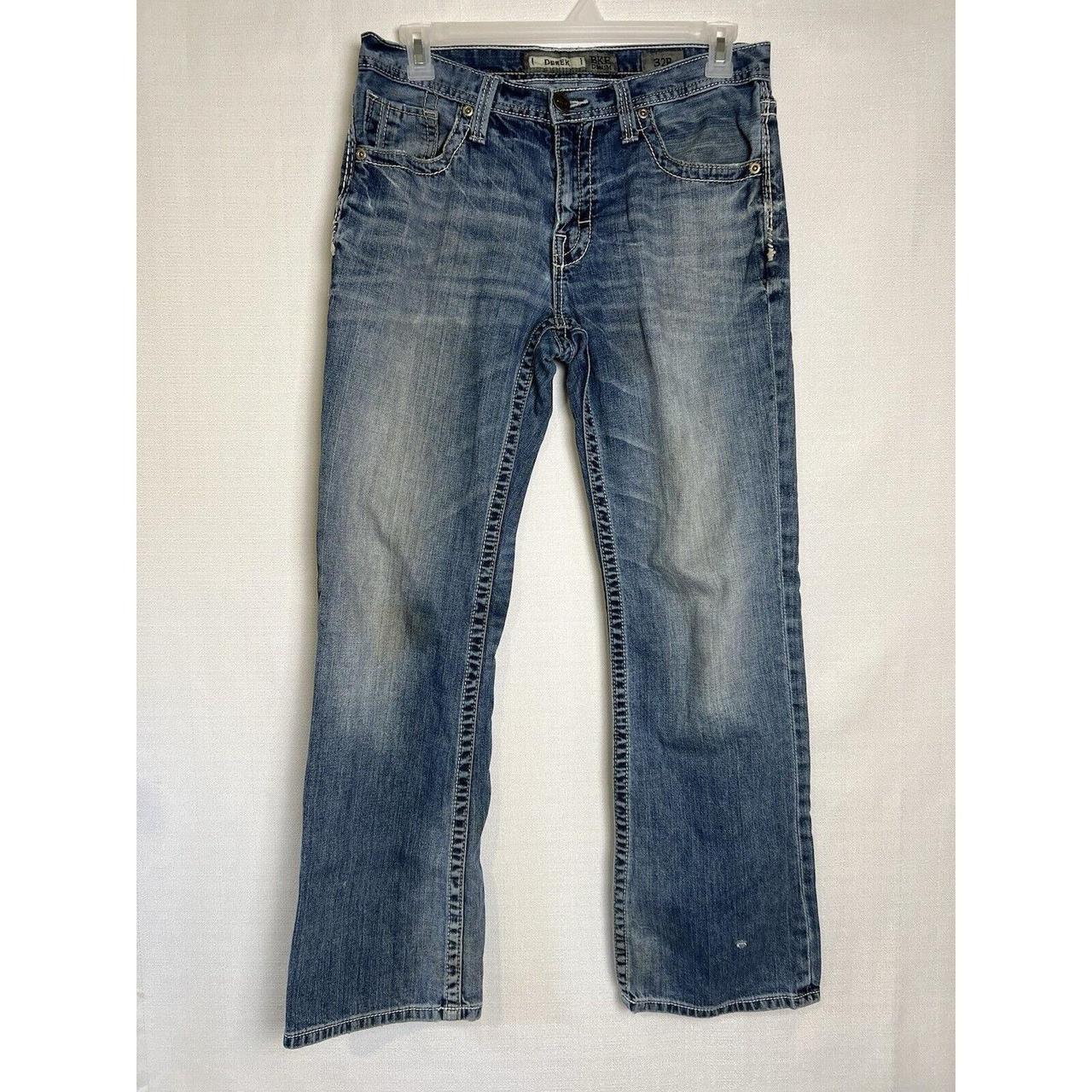 BKE Derek Jeans Size 32R Straight Medium Wash Blue... - Depop
