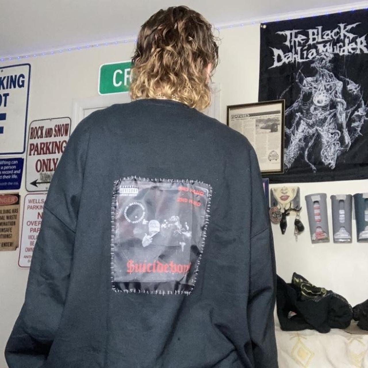 Suicideboys crust punk sewn patch sweater Great... - Depop
