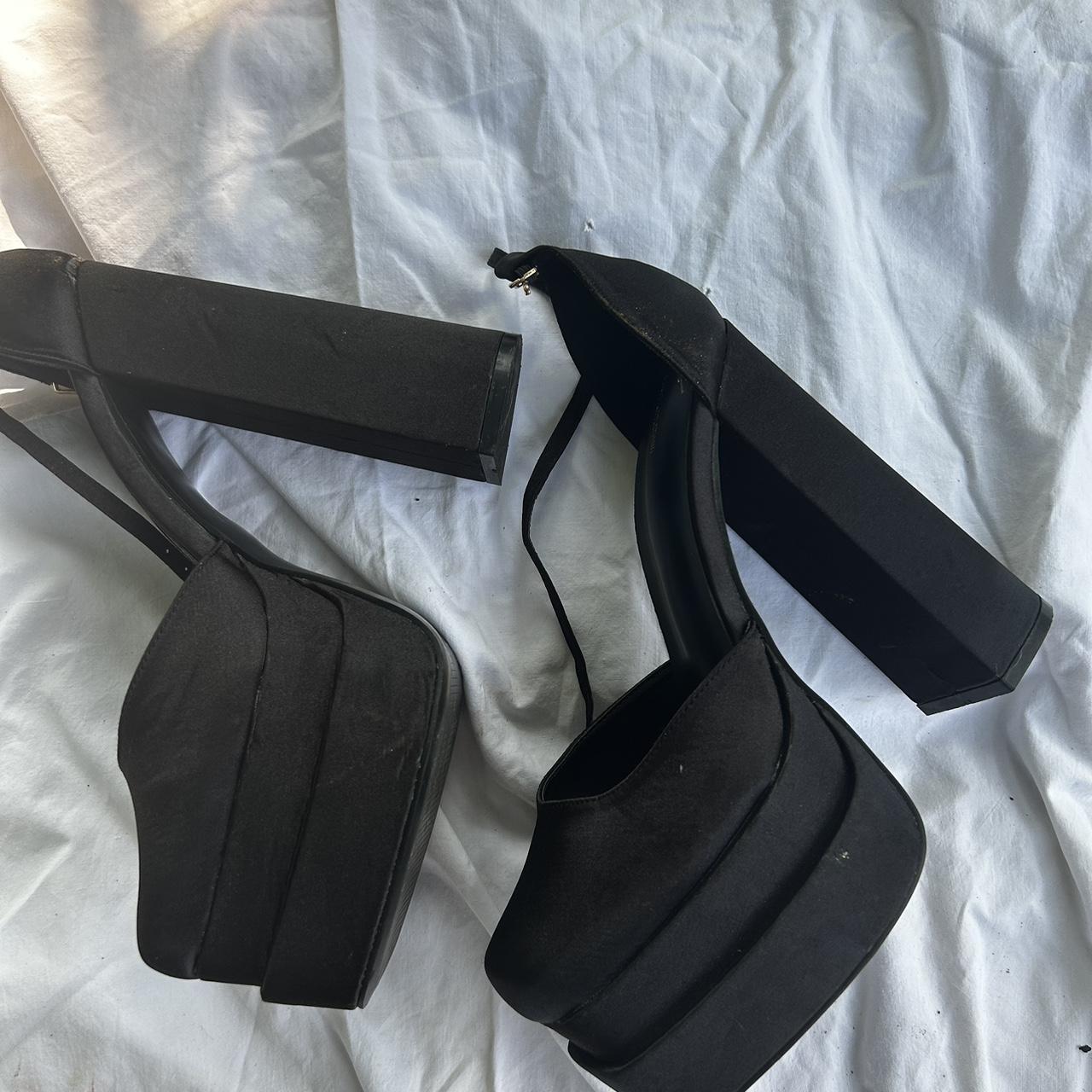 pretty little thing, platform, suede heels #versace... - Depop