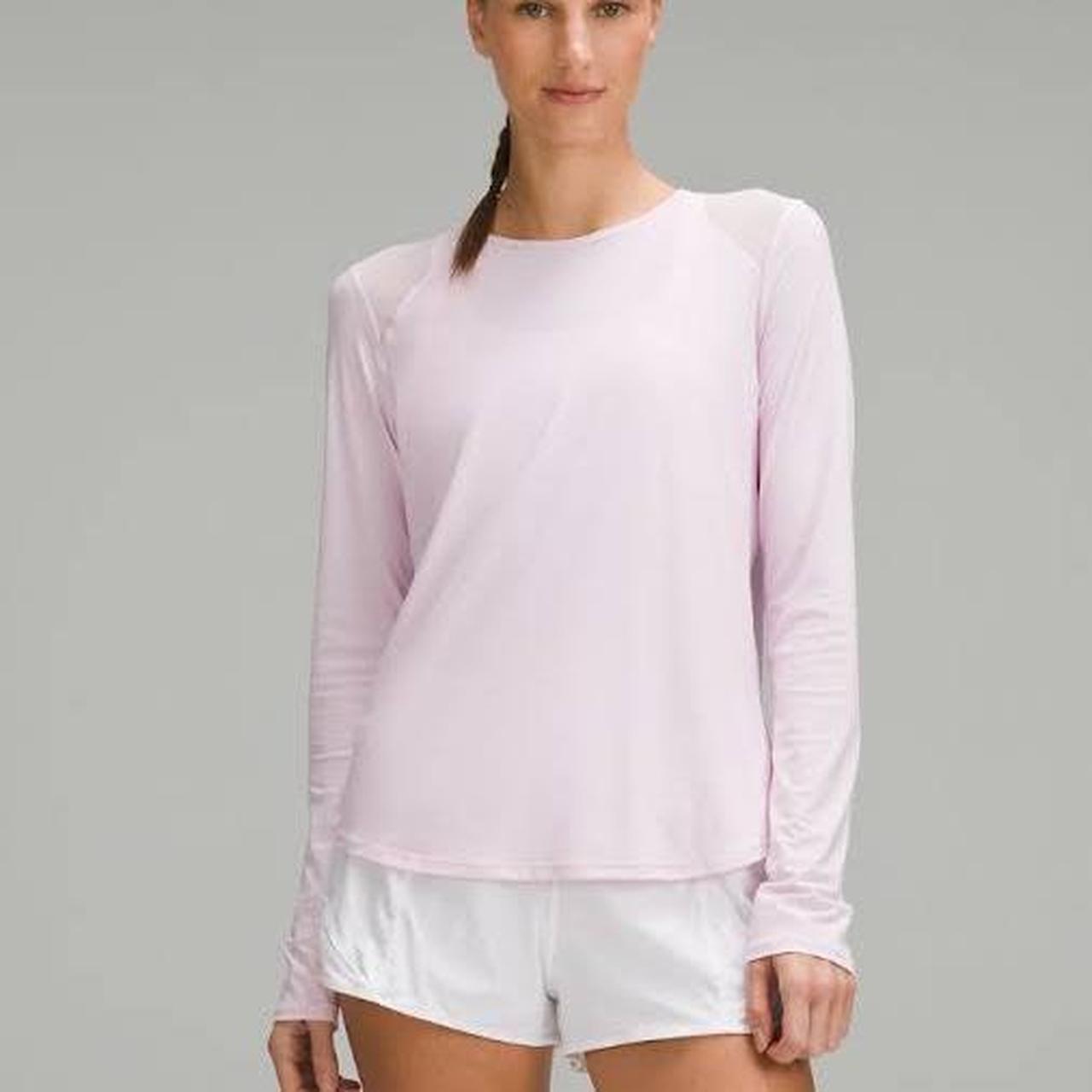 Lululemon pink sculpt long-sleeve shirt. BNWT Size 8 - Depop
