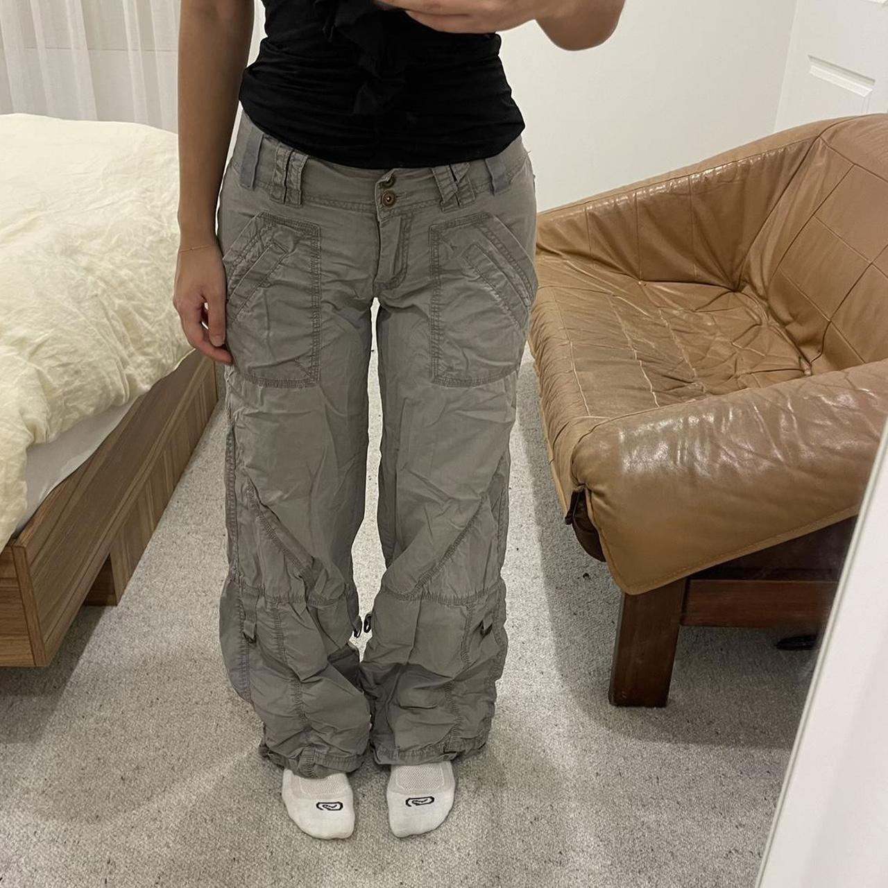 vintage glassons cargo pants grey labelled size... - Depop