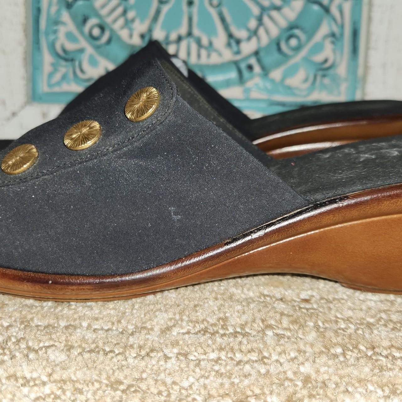 ONEX NAVY BLUE SUEDE SANDALS WITH BRASS BUTTONS -... - Depop