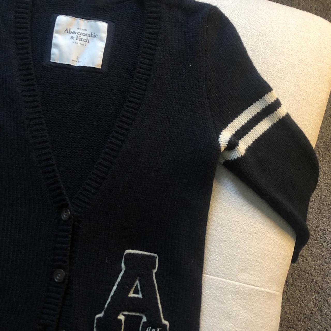 🎀Abercrombie Fitch Varsity Cardigan 3/4 Sleeve Knit... - Depop