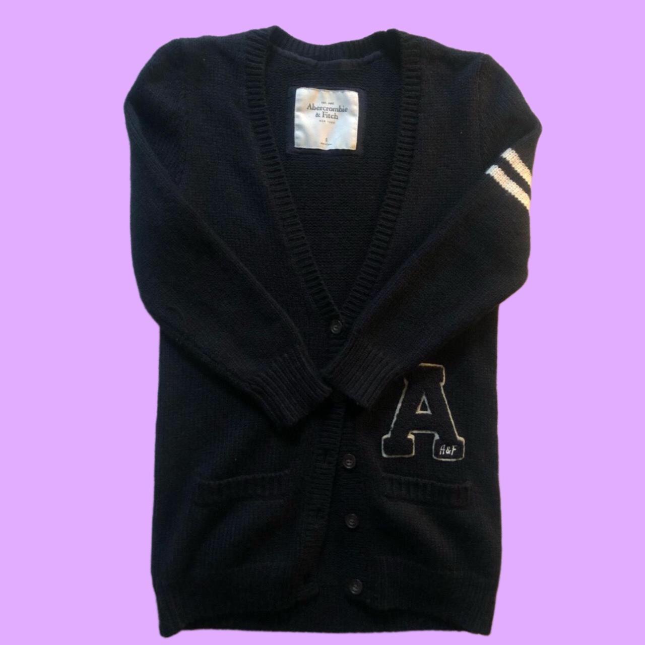 🎀Abercrombie Fitch Varsity Cardigan 3/4 Sleeve Knit... - Depop