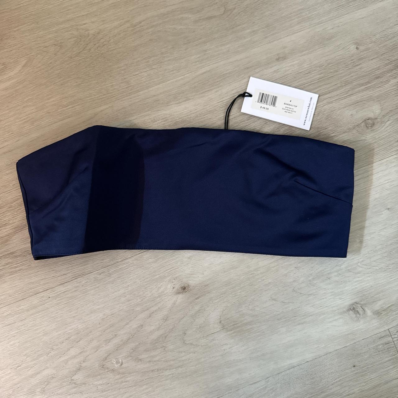 Navy blue strapless top weworewhat size r bandeau... | Depop