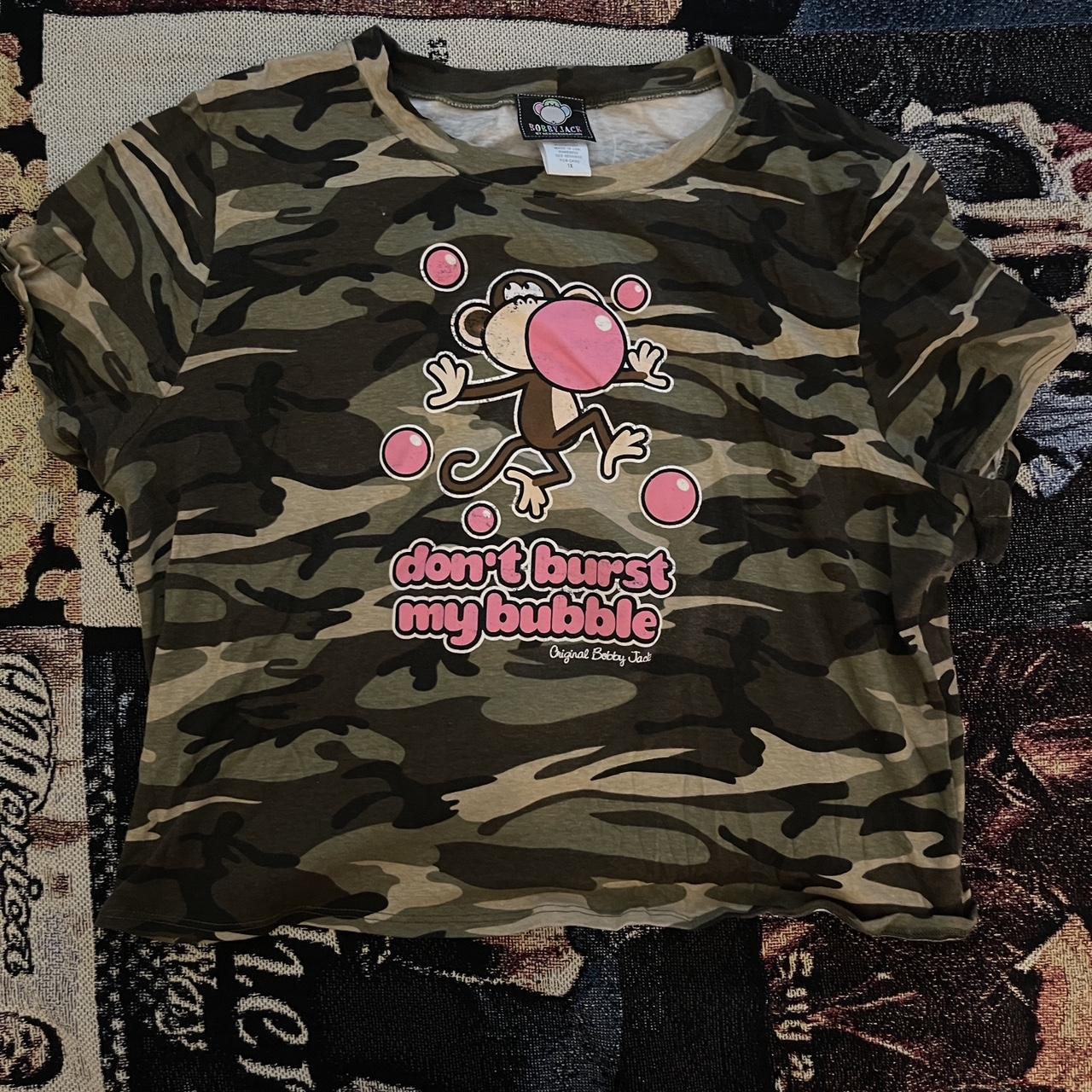 bobby jack camouflage crop top size: XL -worn once... - Depop