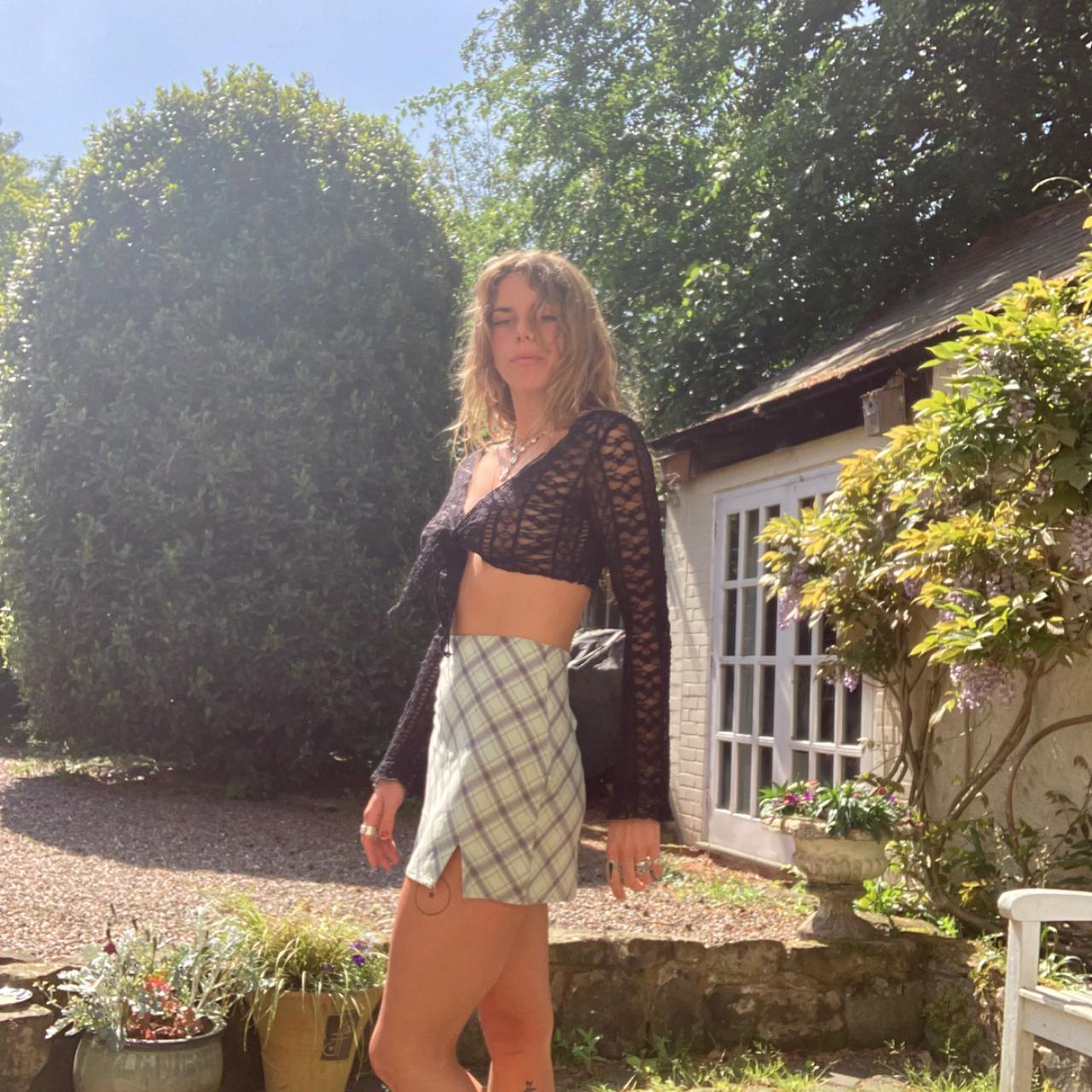 Short Preppy ‘Clueless’ Checked Shirt Tease the... - Depop