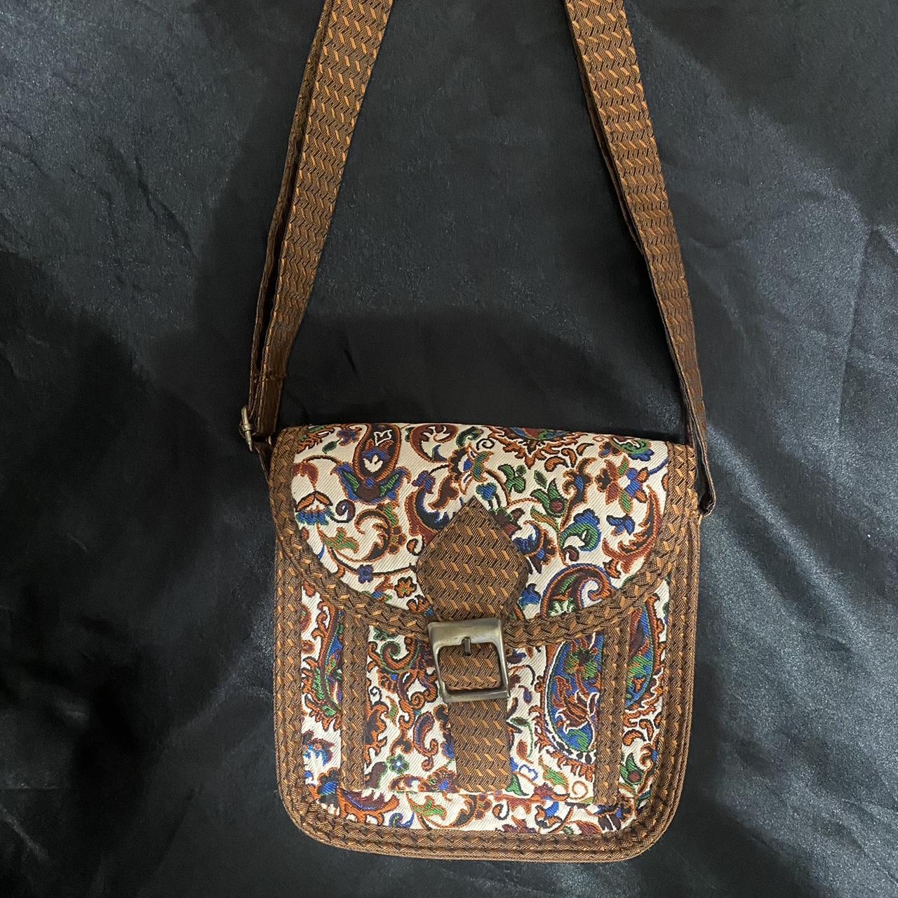 Vintage Turkish design handmade fabric satchel - Depop