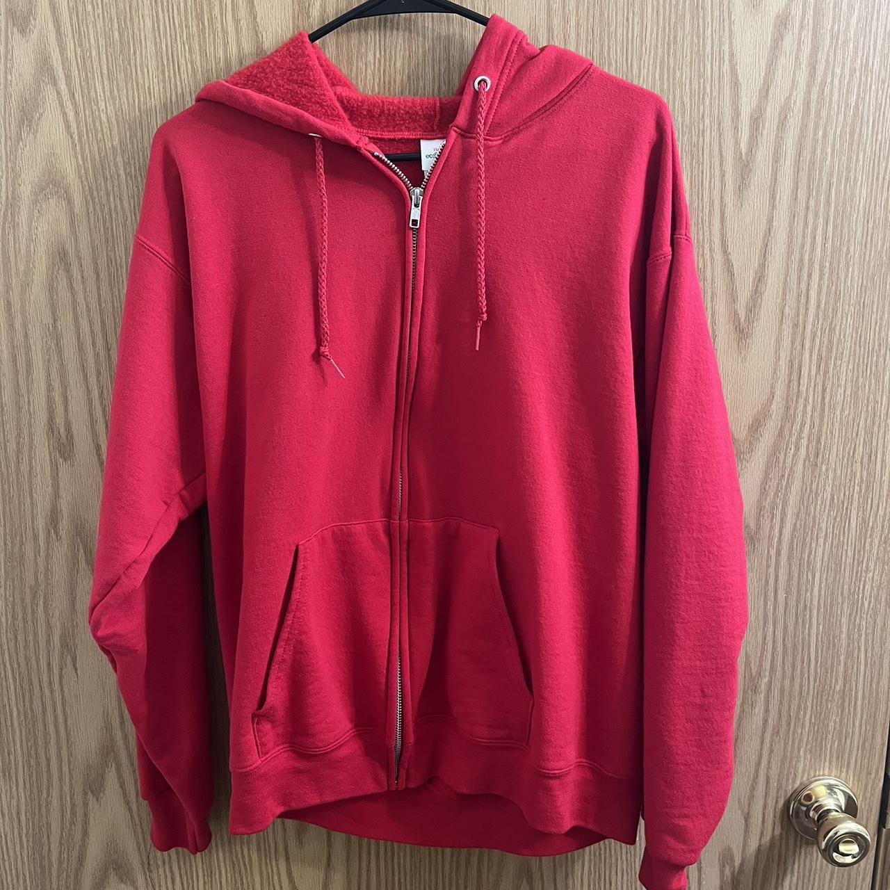 Hanes red zip-up jacket New, never worn, no... - Depop