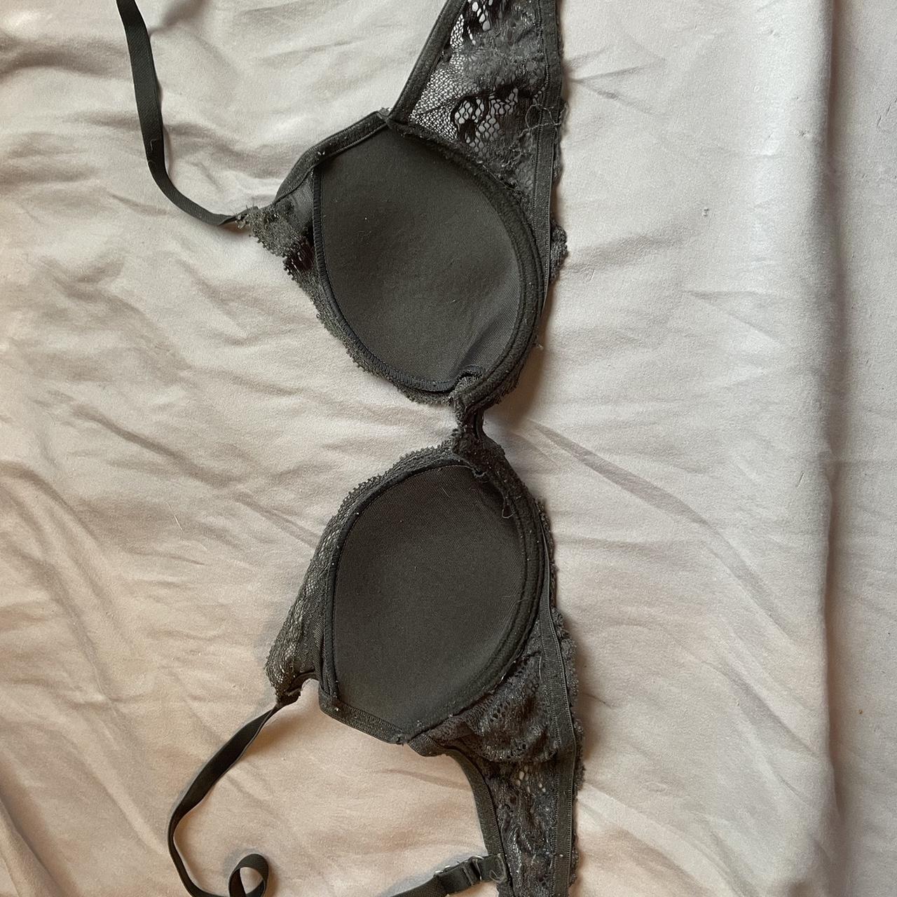 Dark Grey Lace Bra. XXS!! Tag Was Cut Off. No... - Depop