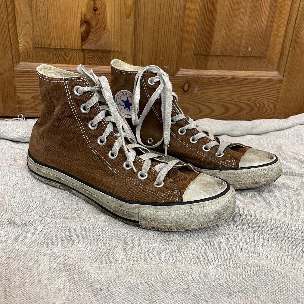 RARE Brown Converse All Star High Tops Hi Top... - Depop