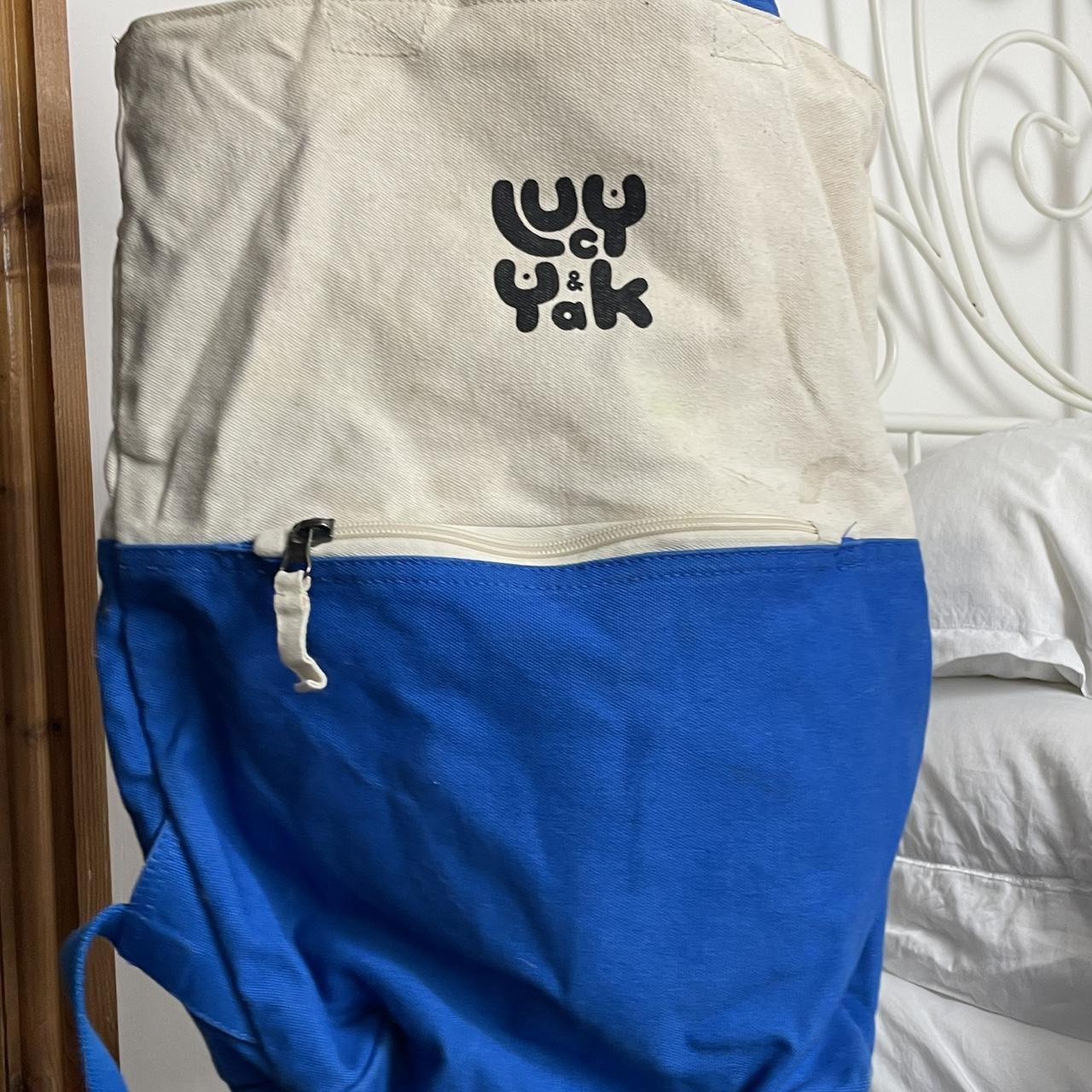 Lucy & Yak Rucksack Bag Blue / Cream Backpack Bag... - Depop