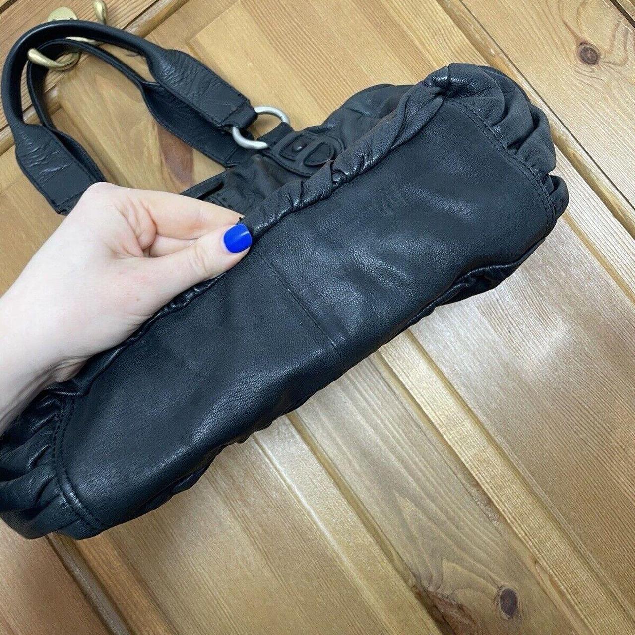 Rocha John Rocha Black Leather Bag Y2K Shoulder Bag... - Depop