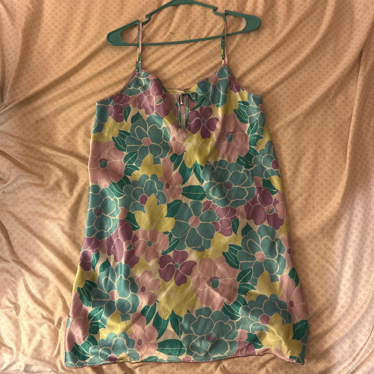 Large vintage colorful pattern slip dress - Depop