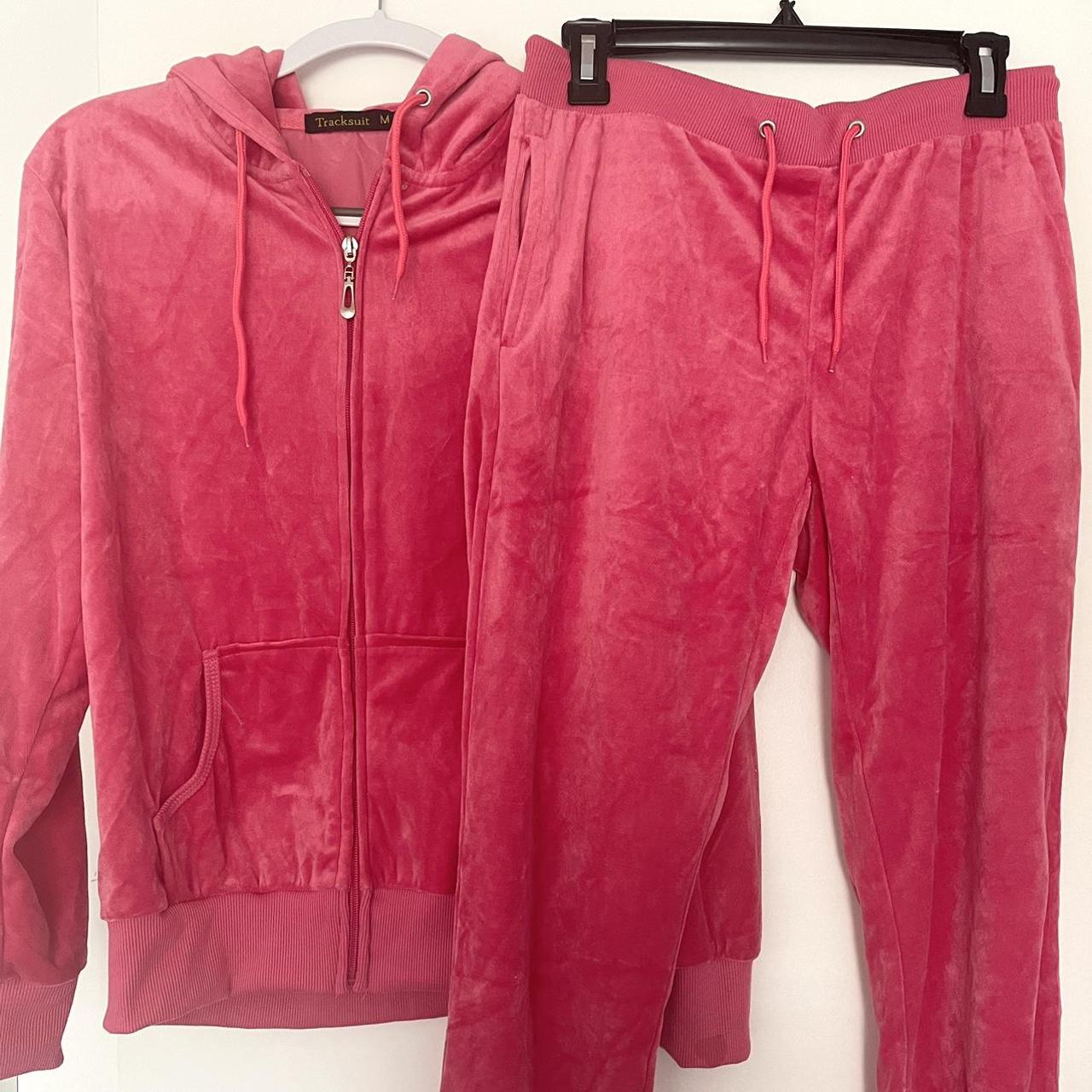 Pink velour tracksuit set from Amazon- price... - Depop