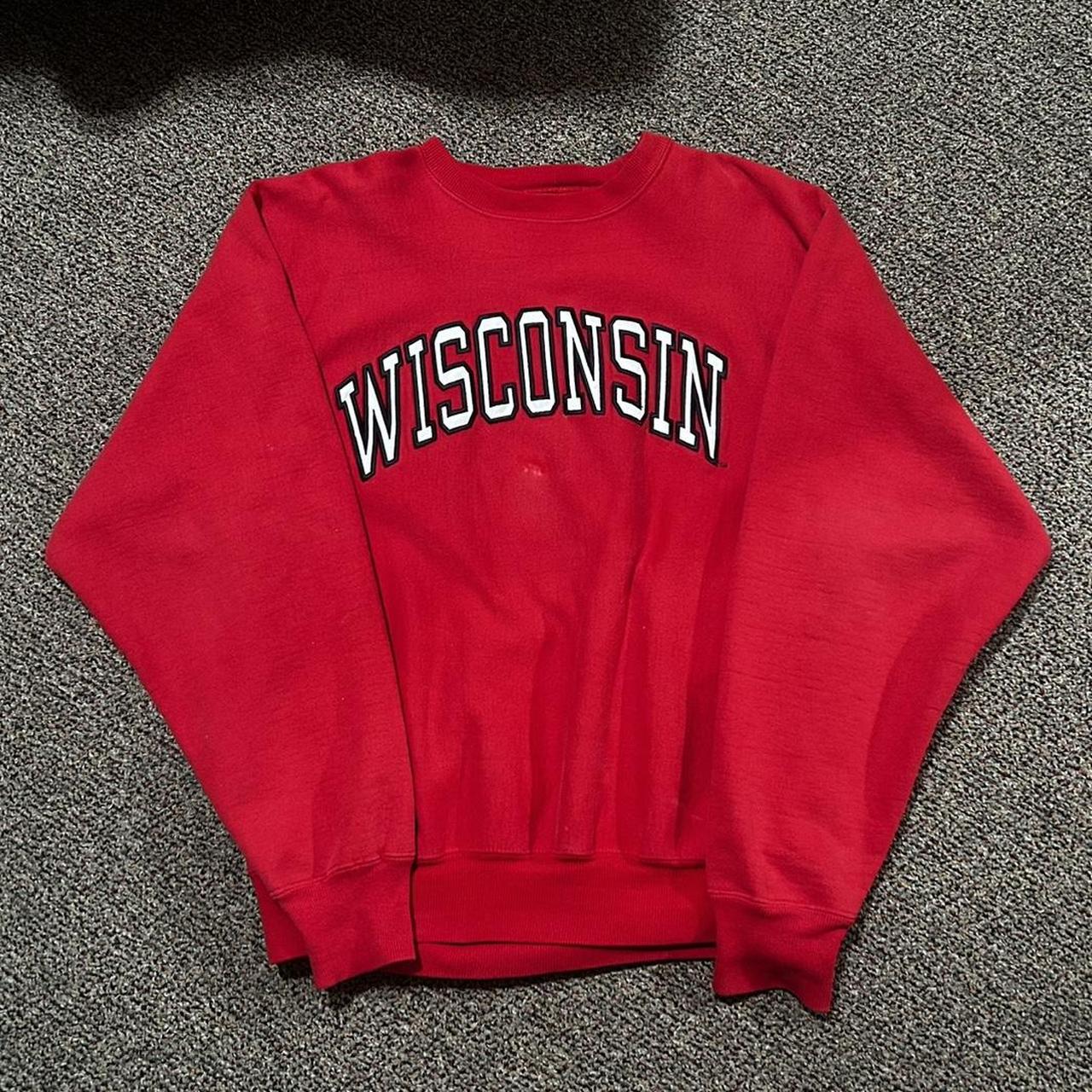 Steve and Barry’s Vintage Wisconsin Crewneck Pit... | Depop