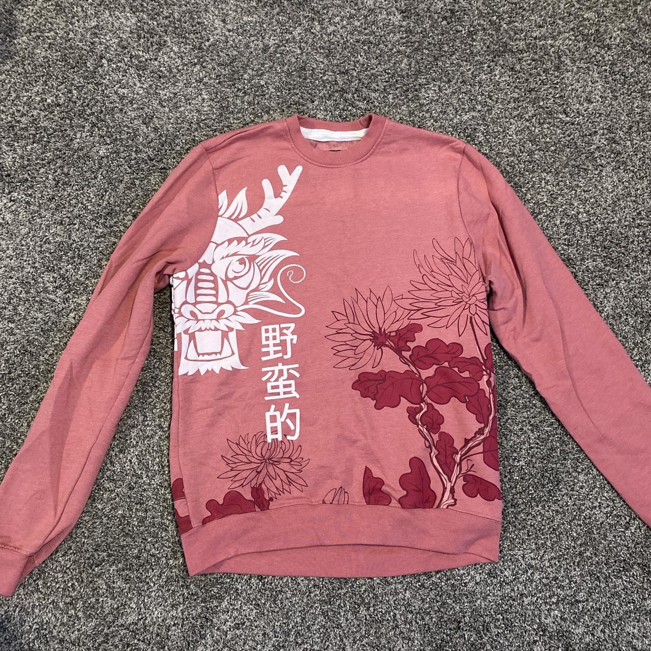 Japanese floral pink sweater - Depop