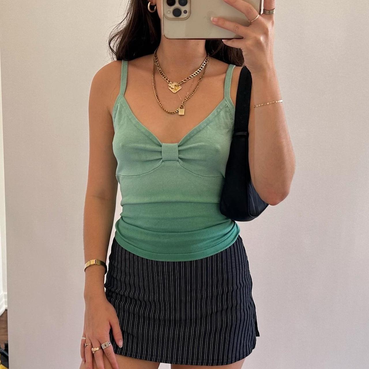 Vintage Baby Blue Gradient Crop Top ️ The cutest... - Depop