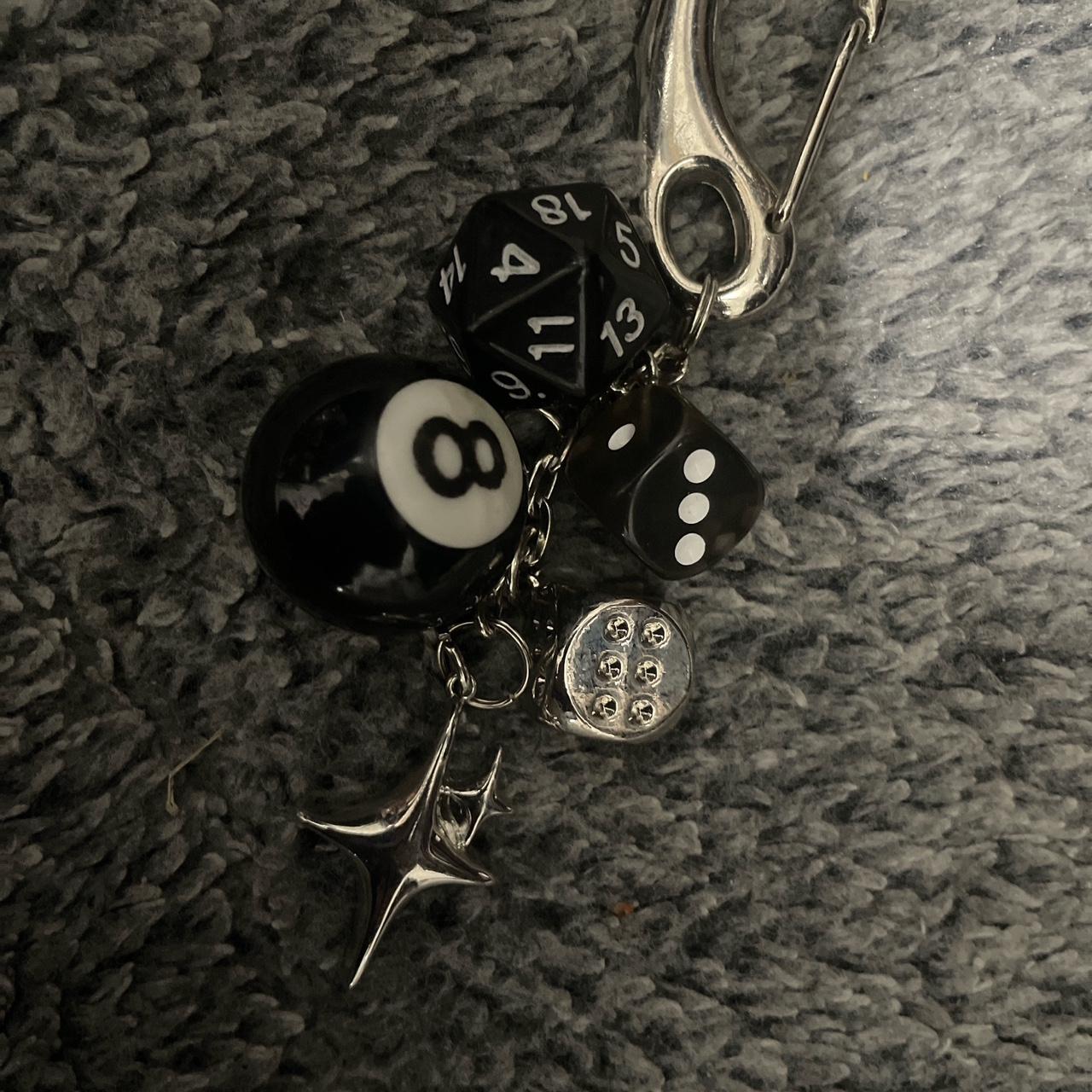 Dice and eight ball keychain SIZE : small Cool... | Depop