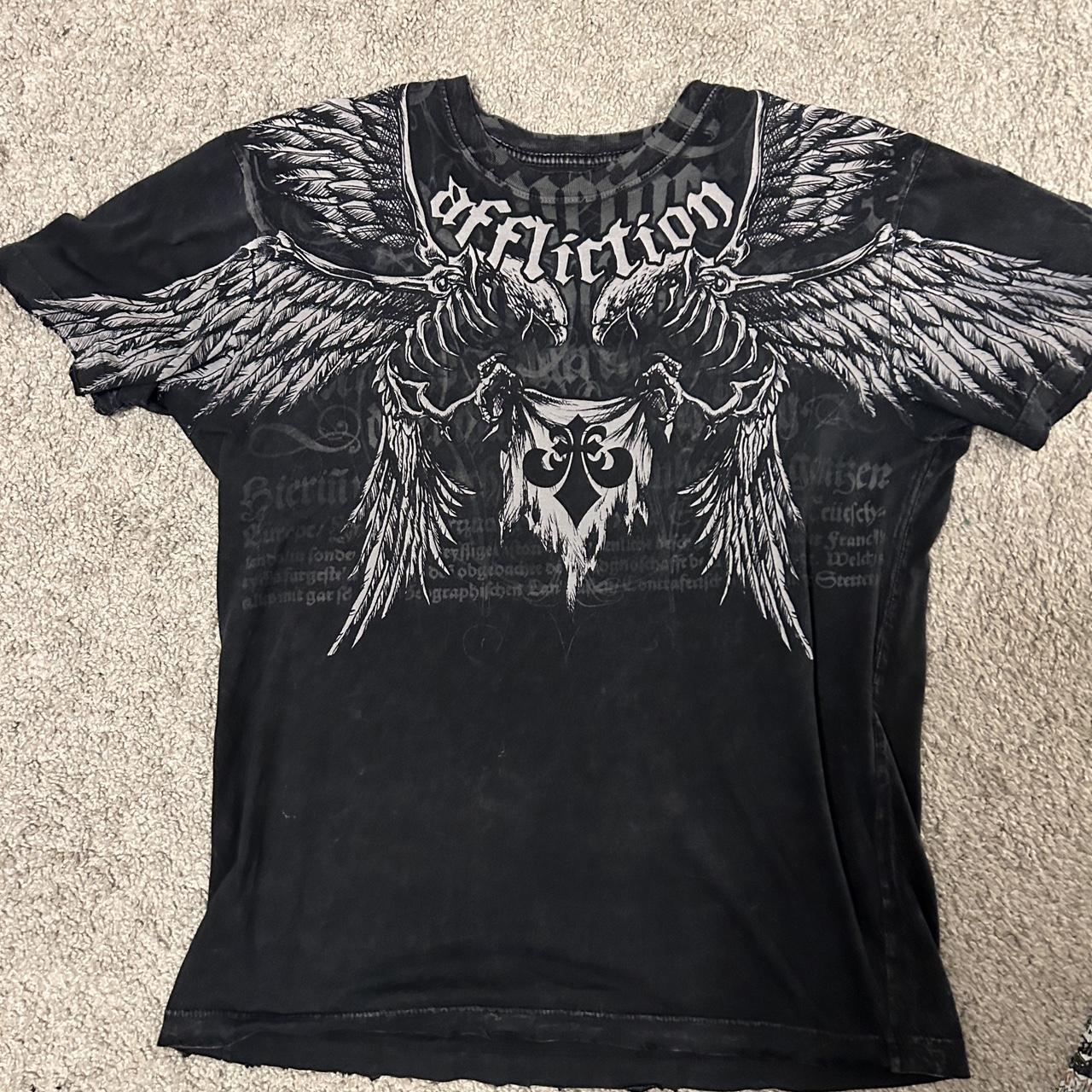 affliction eagles crows shirt size M comfy fit. the... - Depop
