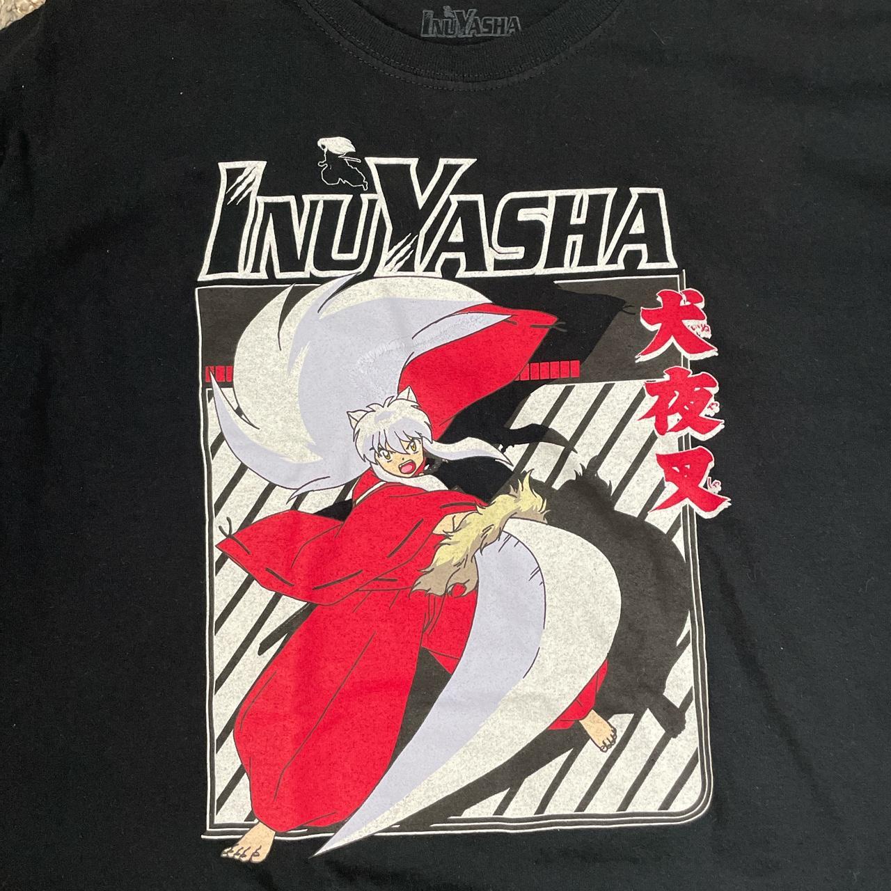 black Inuyasha graphic t shirt. Anime shirt - Depop