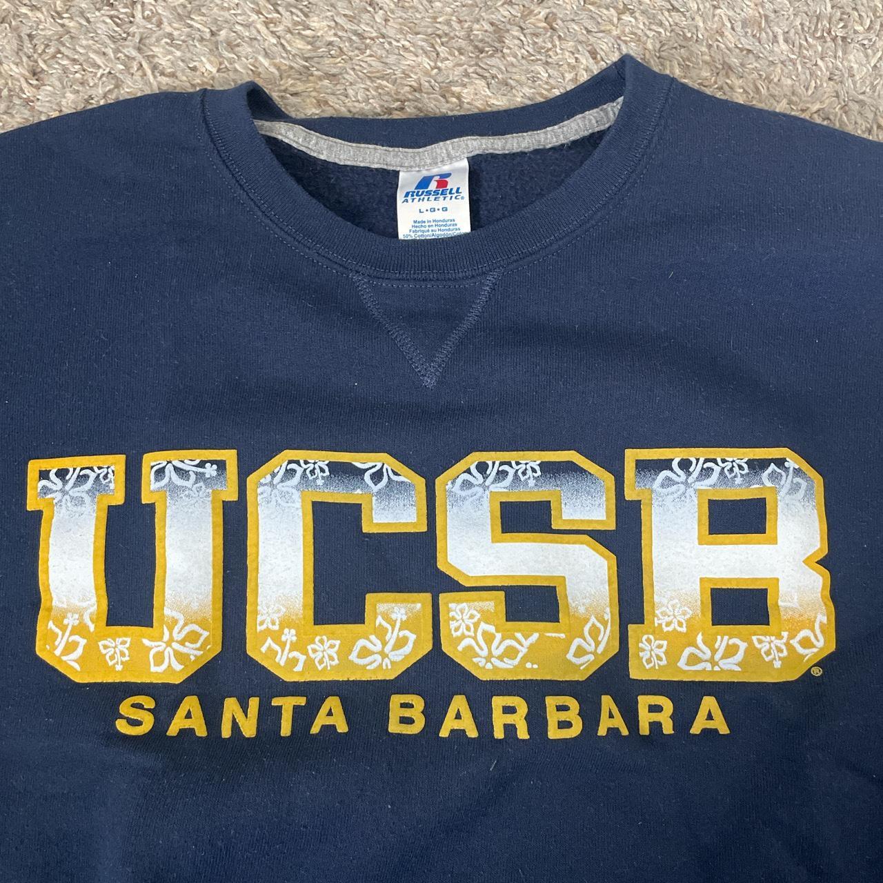 navy blue ucsb santa barbara college crewneck... - Depop