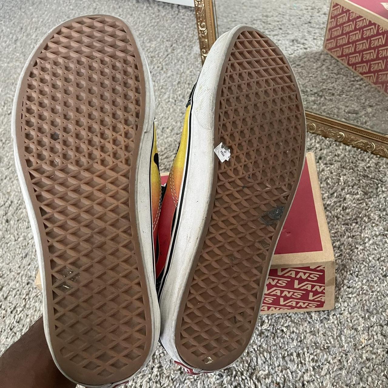 old school vans fire print. Fair wear but not too... - Depop
