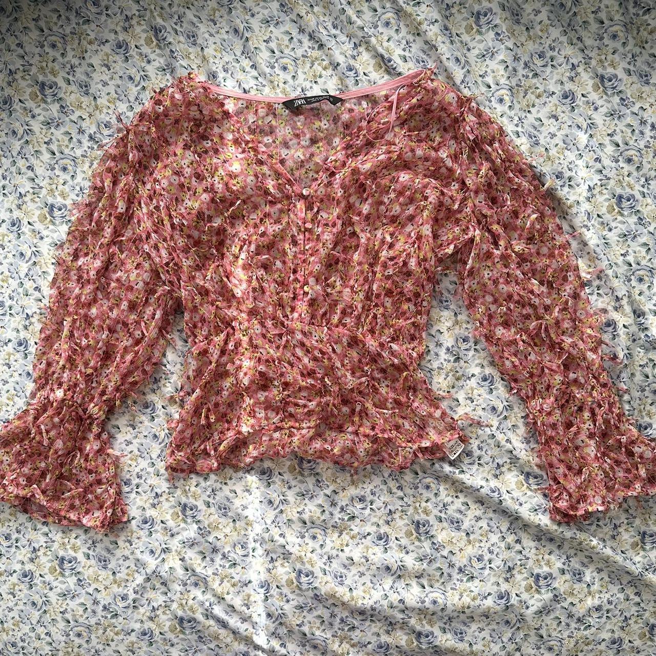 gorgeous cottagecore style floral blouse from... - Depop