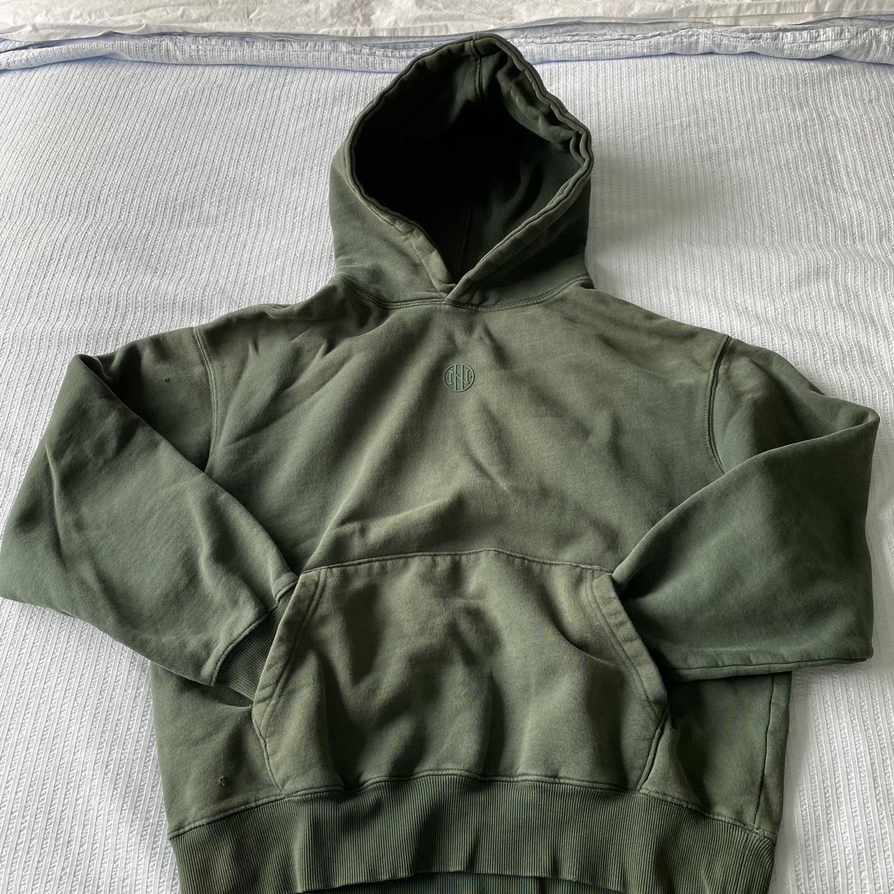 Sun Faded Green Hoodie Patching work done on the... - Depop