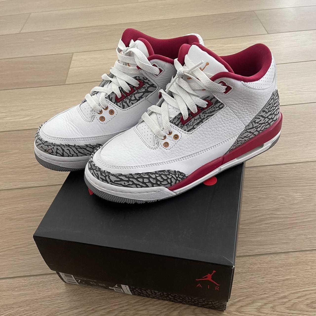 Jordan 3s retro - cardinal red 7y **im a size 7w... - Depop