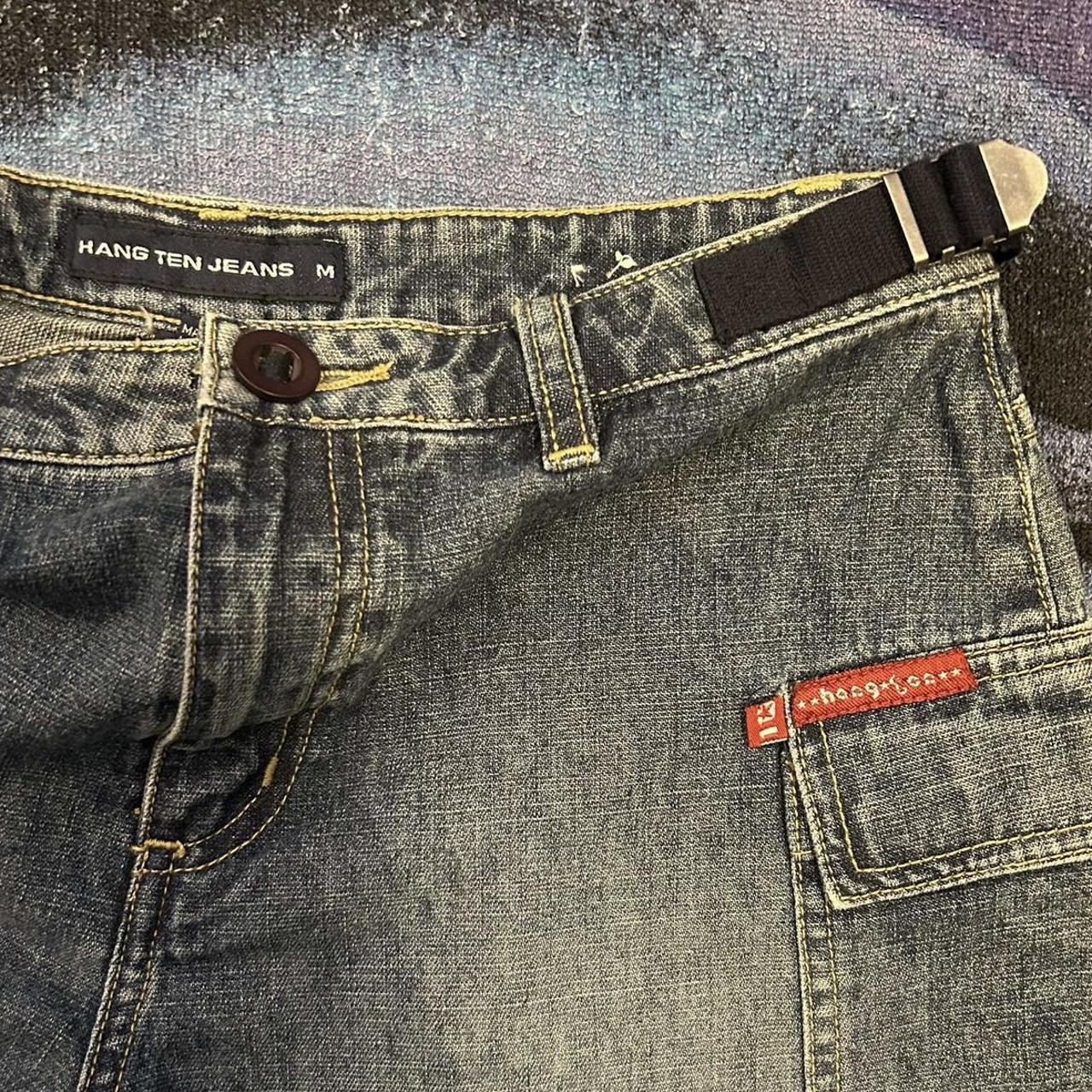 Vintage Y2K Hang Ten Denim Cargo Shorts 🍄 size... - Depop