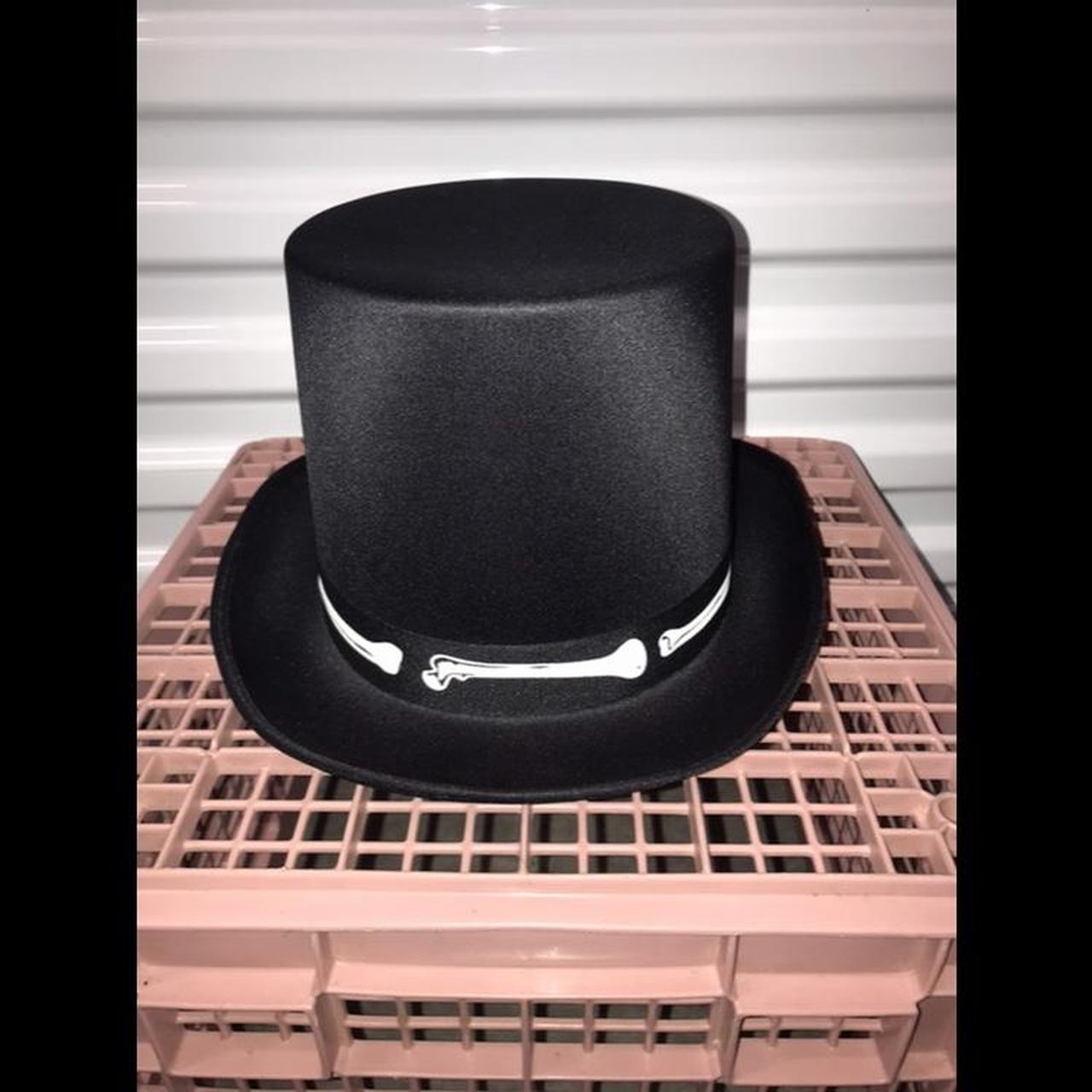 Top Hat with Bones Ribbon - Depop