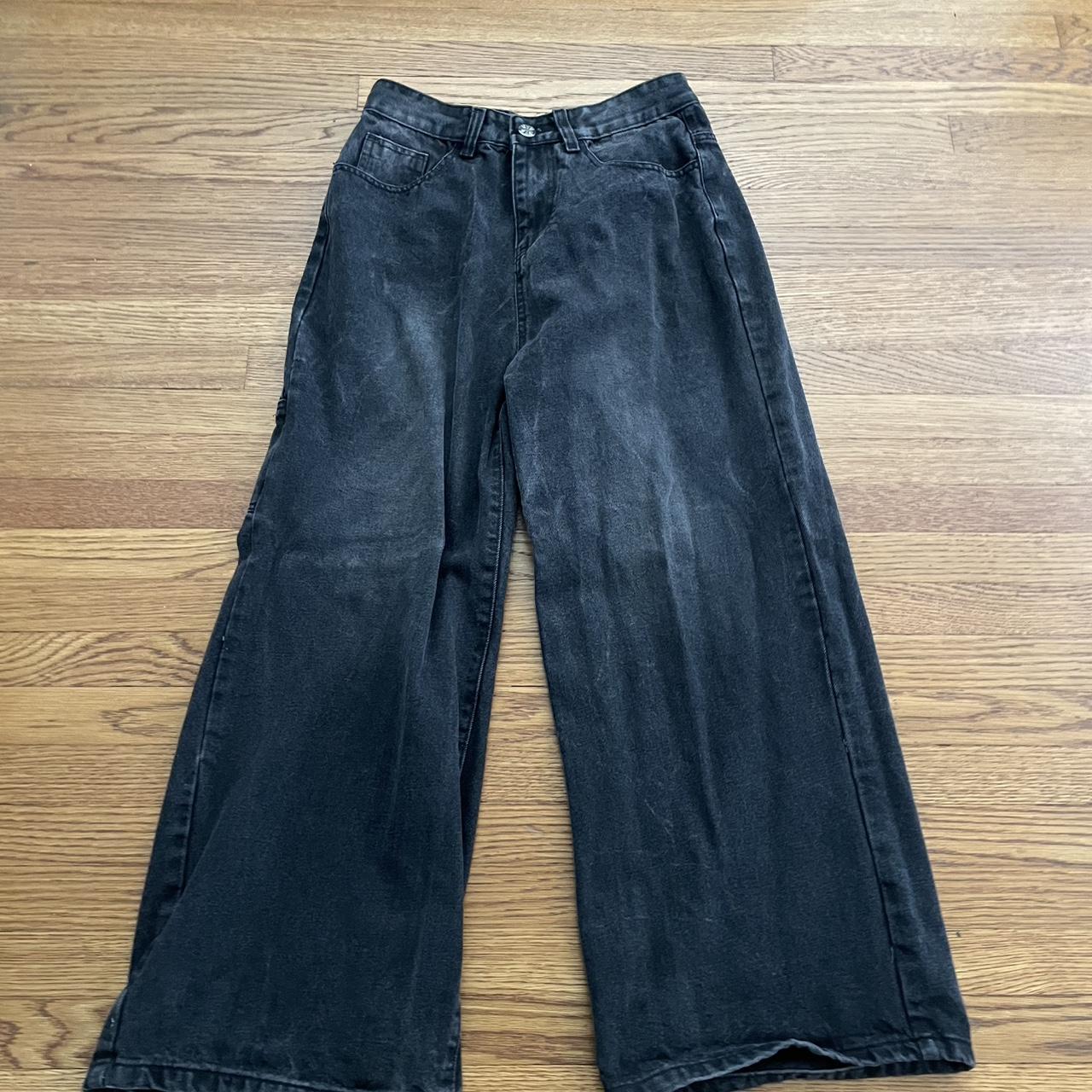 black baggy nickitten jeans never worn #skater... | Depop