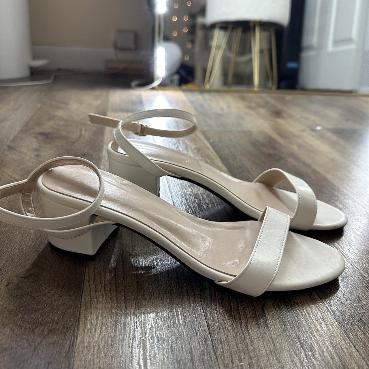 White chunky heels (1 inch) | Depop