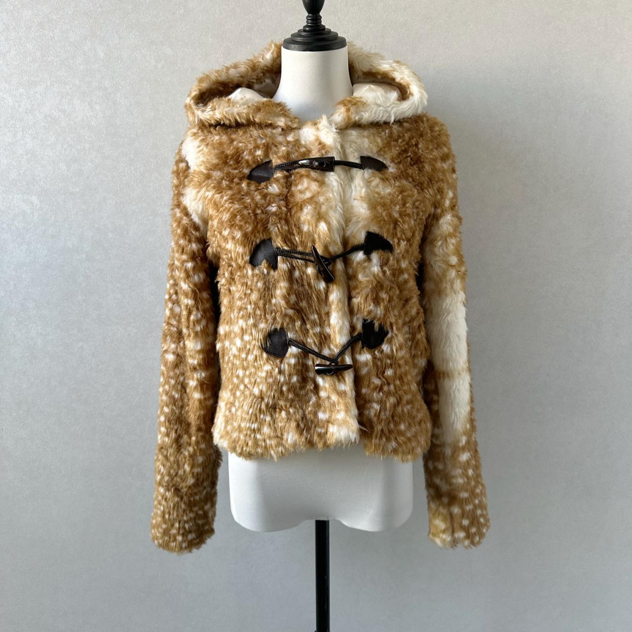 Adorable bambi faux fur duffle jacket coat by... - Depop