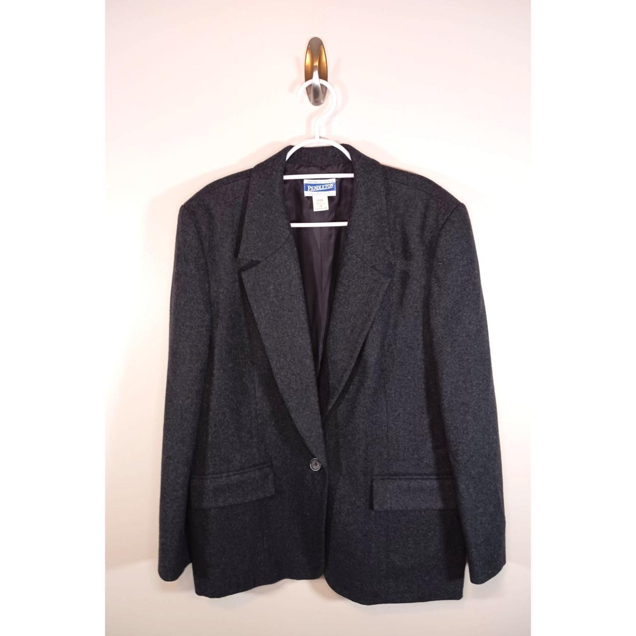 Vintage Pendleton Gray Wool Blazer Pockets Size... - Depop