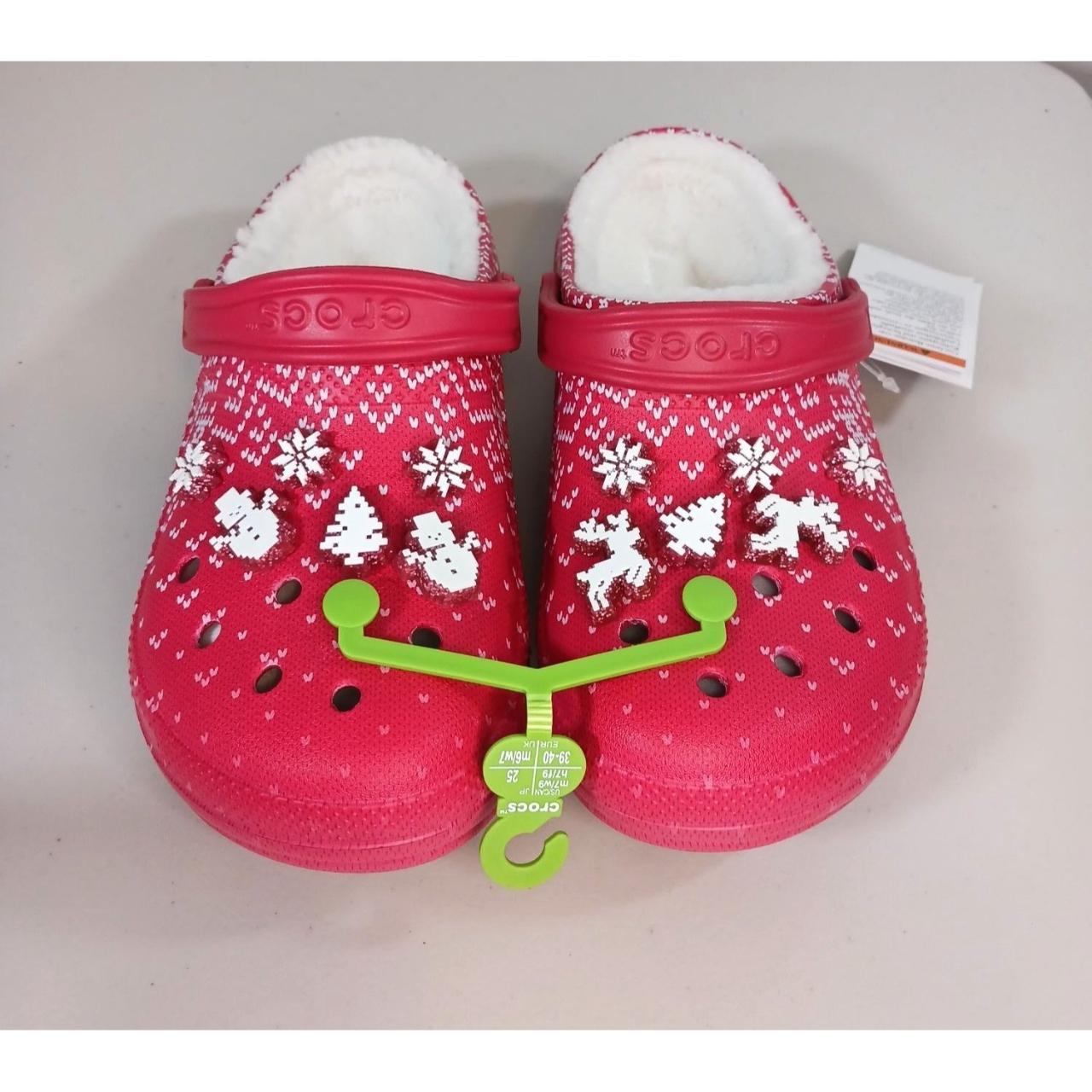 Crocs Classic Lined Christmas Holiday Charm Clogs... - Depop
