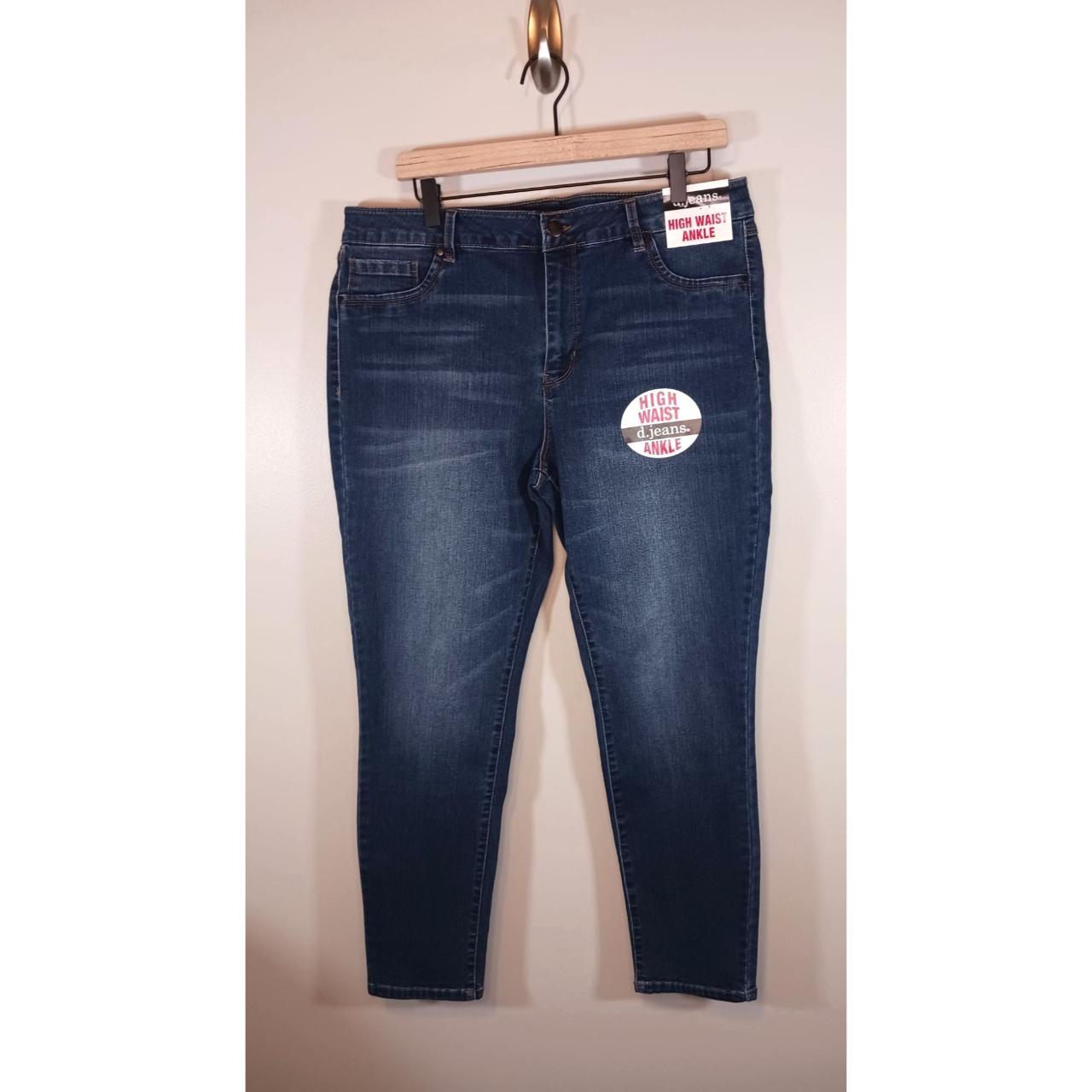 d. Jeans High Waist Ankle Dark Wash Distressed Size... - Depop
