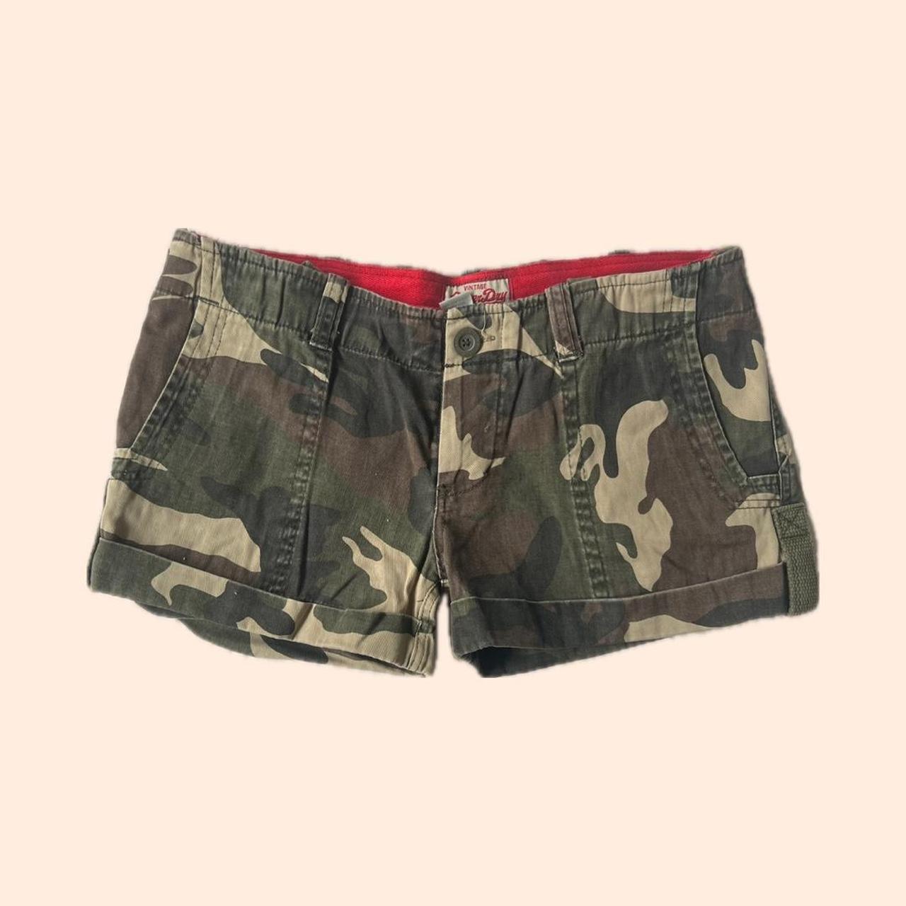 ️ army pattern low rise mini shorts ️ from super... - Depop