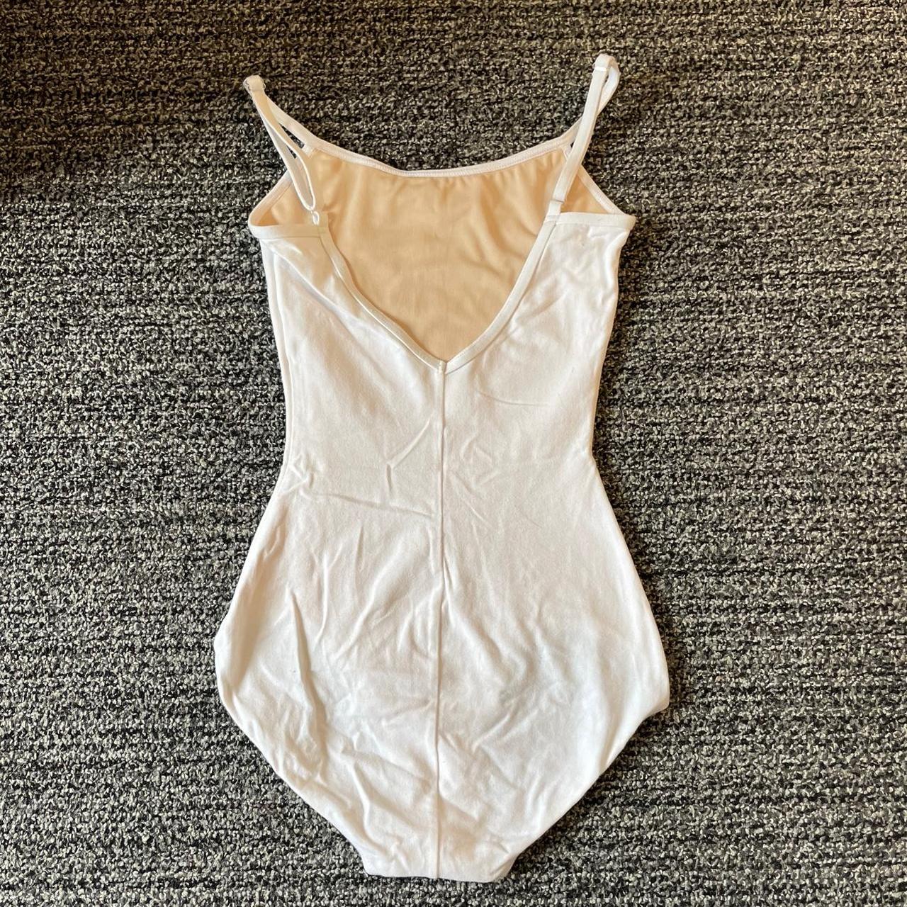 Small white cotton capezio ballet leotard with front... | Depop