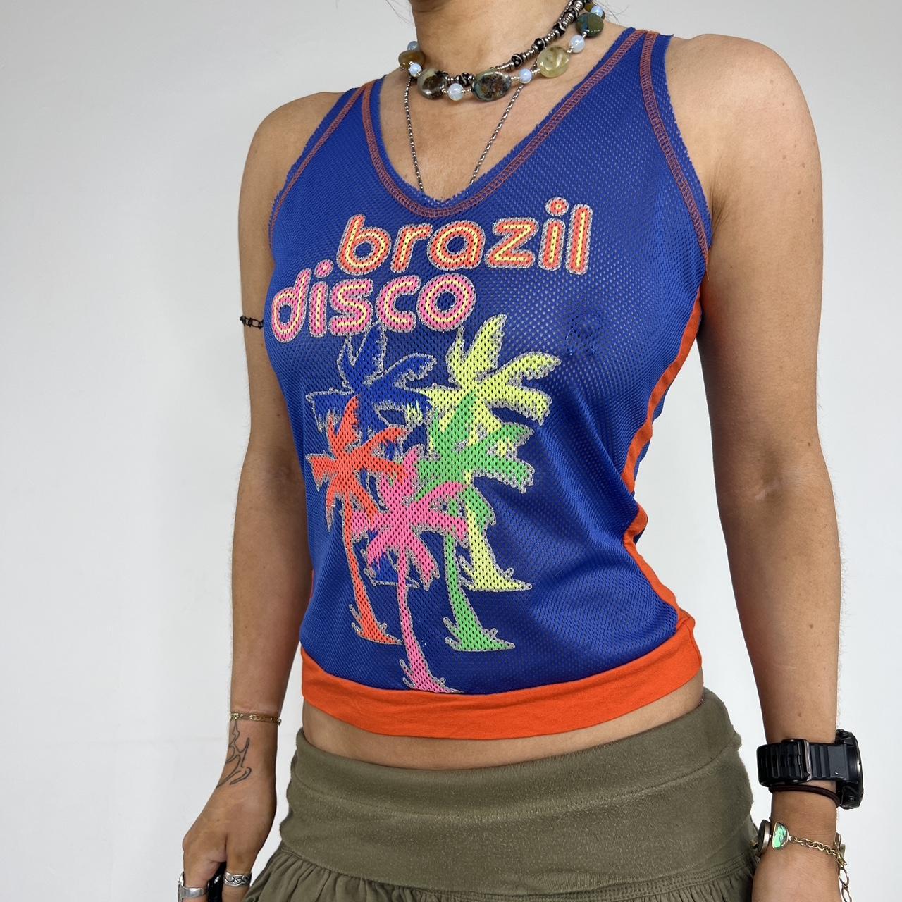 Vintage y2k Brazil net vest top (model is size... - Depop