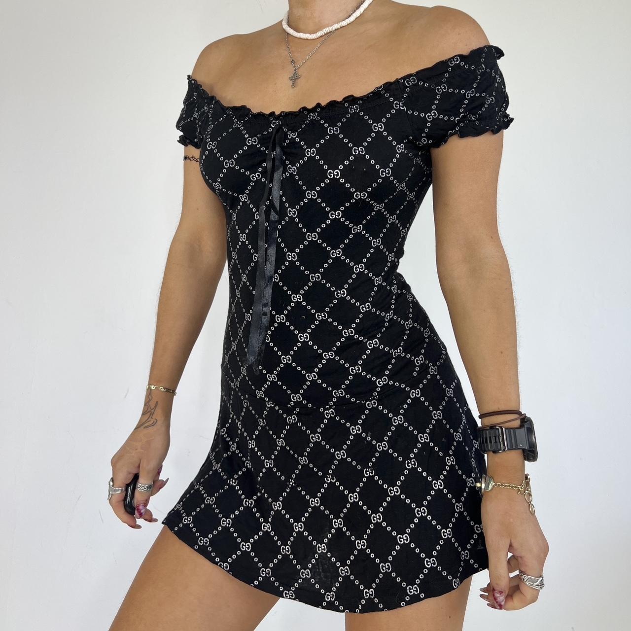 Vintage Y2k Monogram Milkmaid Dress Some Crackling Depop