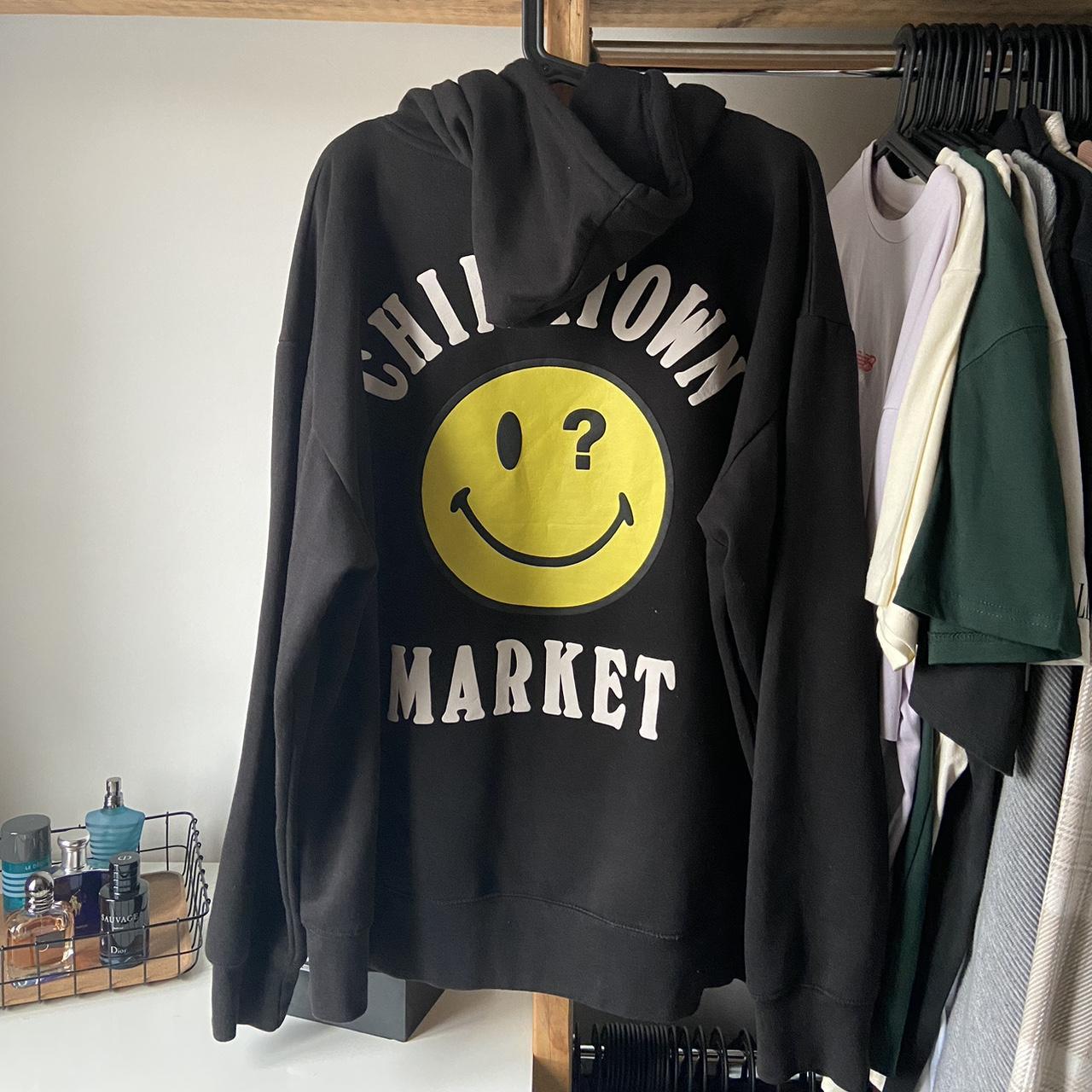 Chinatown Market x Size? Smiley hoodie Black Worn... - Depop
