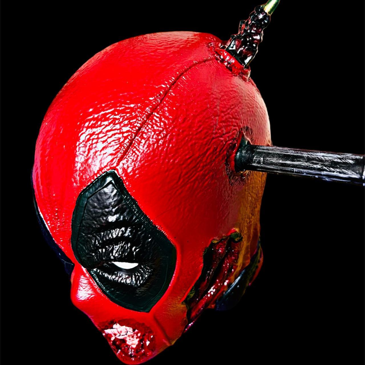 deadpool head bust custom made 10 inch tall bullet... - Depop