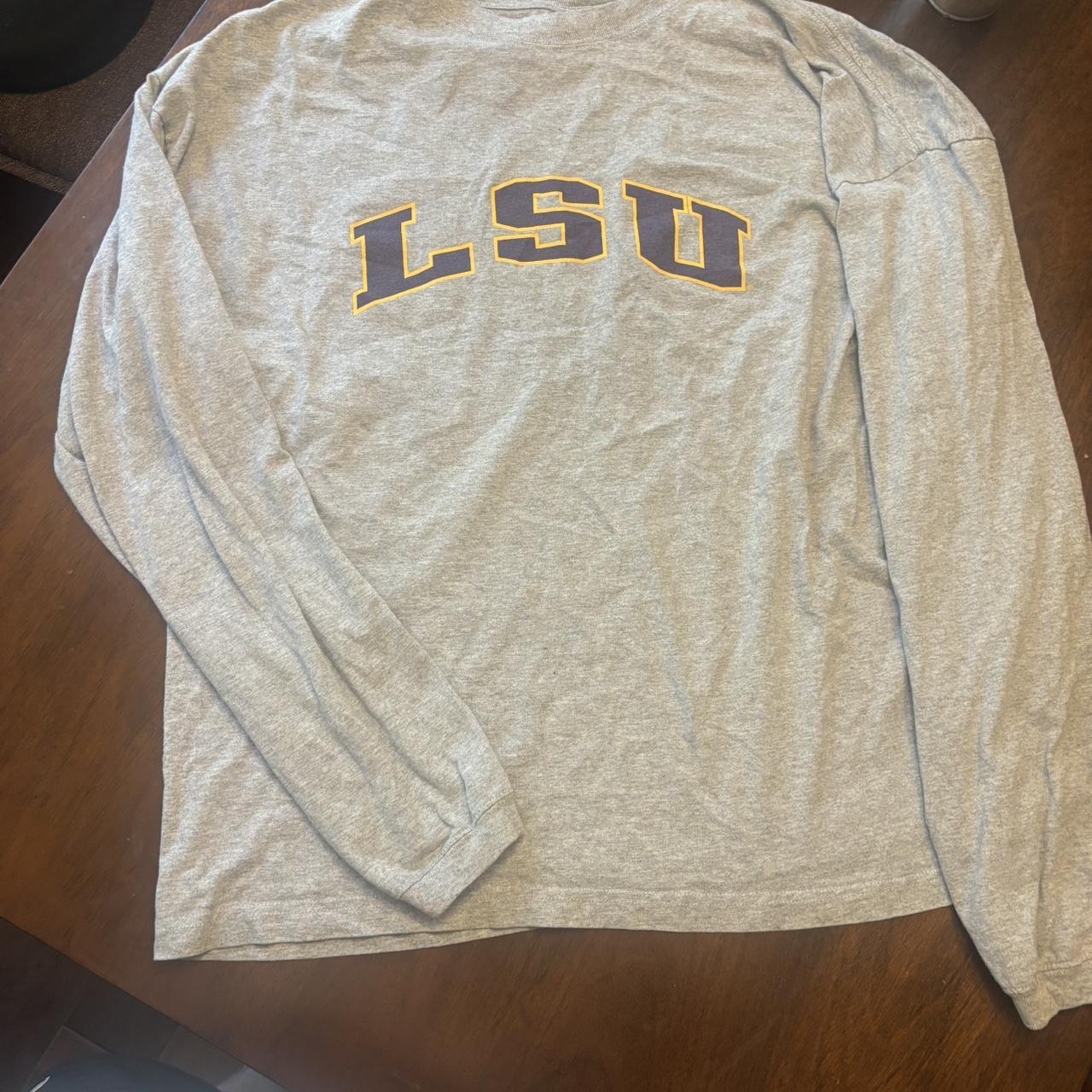 Grey and yellow LSU long sleeve shirt #LSUtigers | Depop